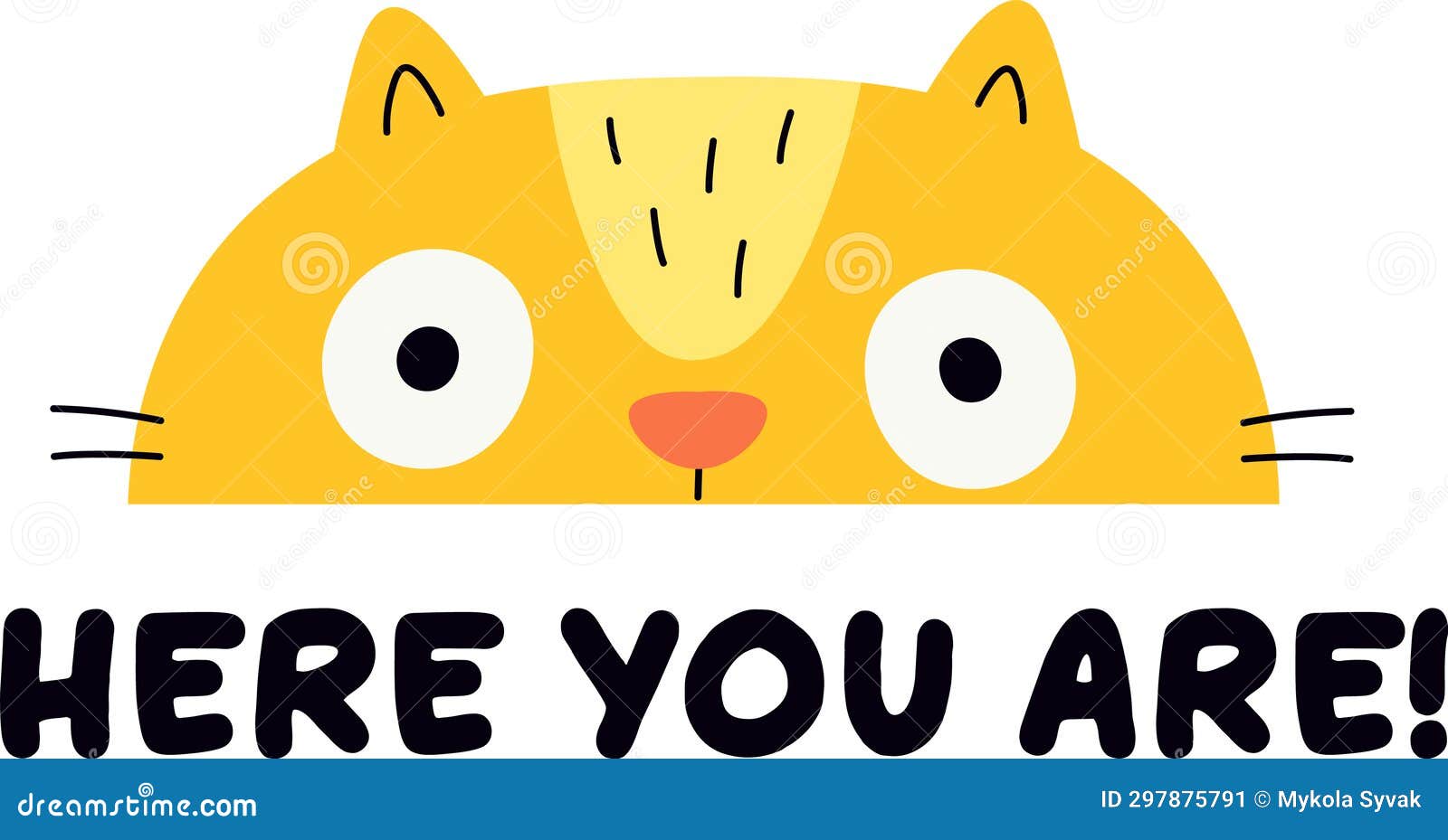Cat Here You are Sticker stock illustration. Illustration of animal ...