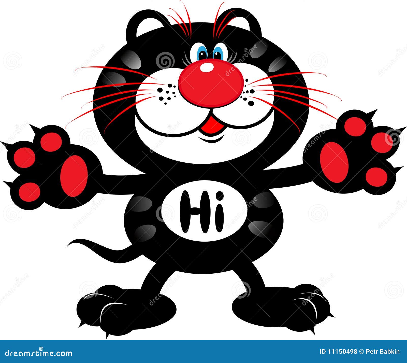 Cat hi stock illustration. Illustration of jokes, color - 11150498