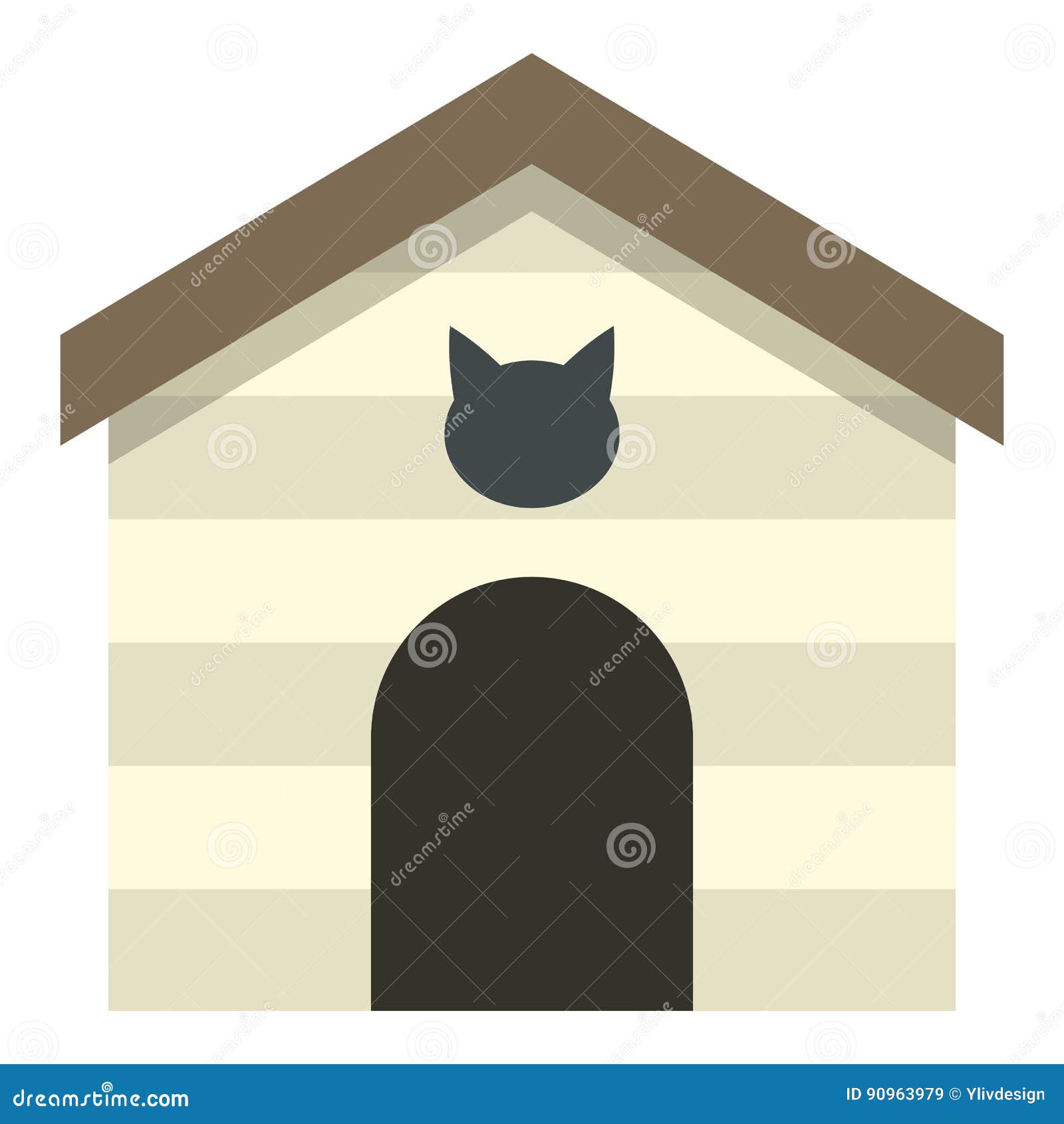 Cat house icon isolated stock vector. Illustration of play - 90963979