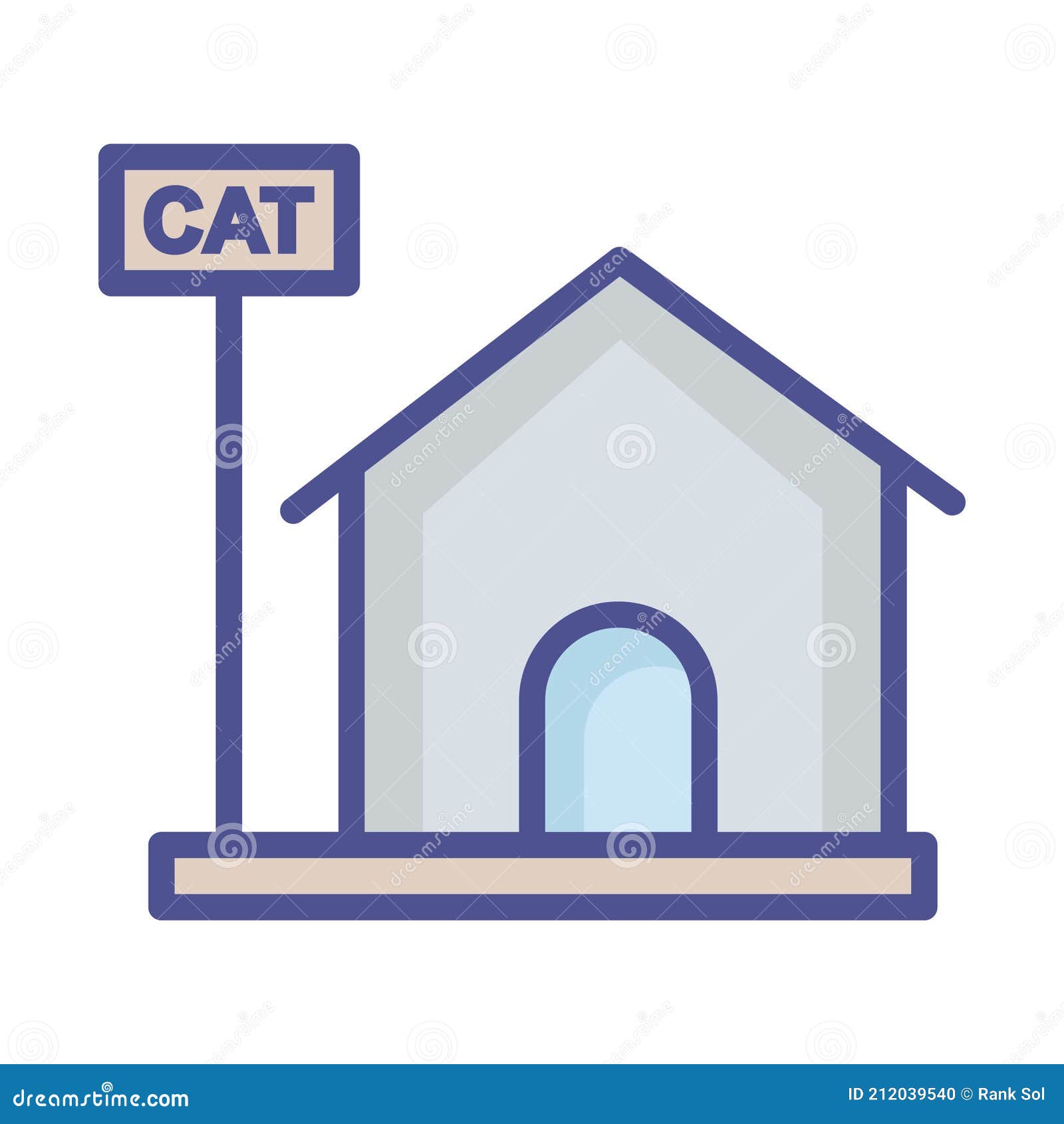 Cat House Isolated Vector Icon Which Can Easily Modify or Edit Stock ...