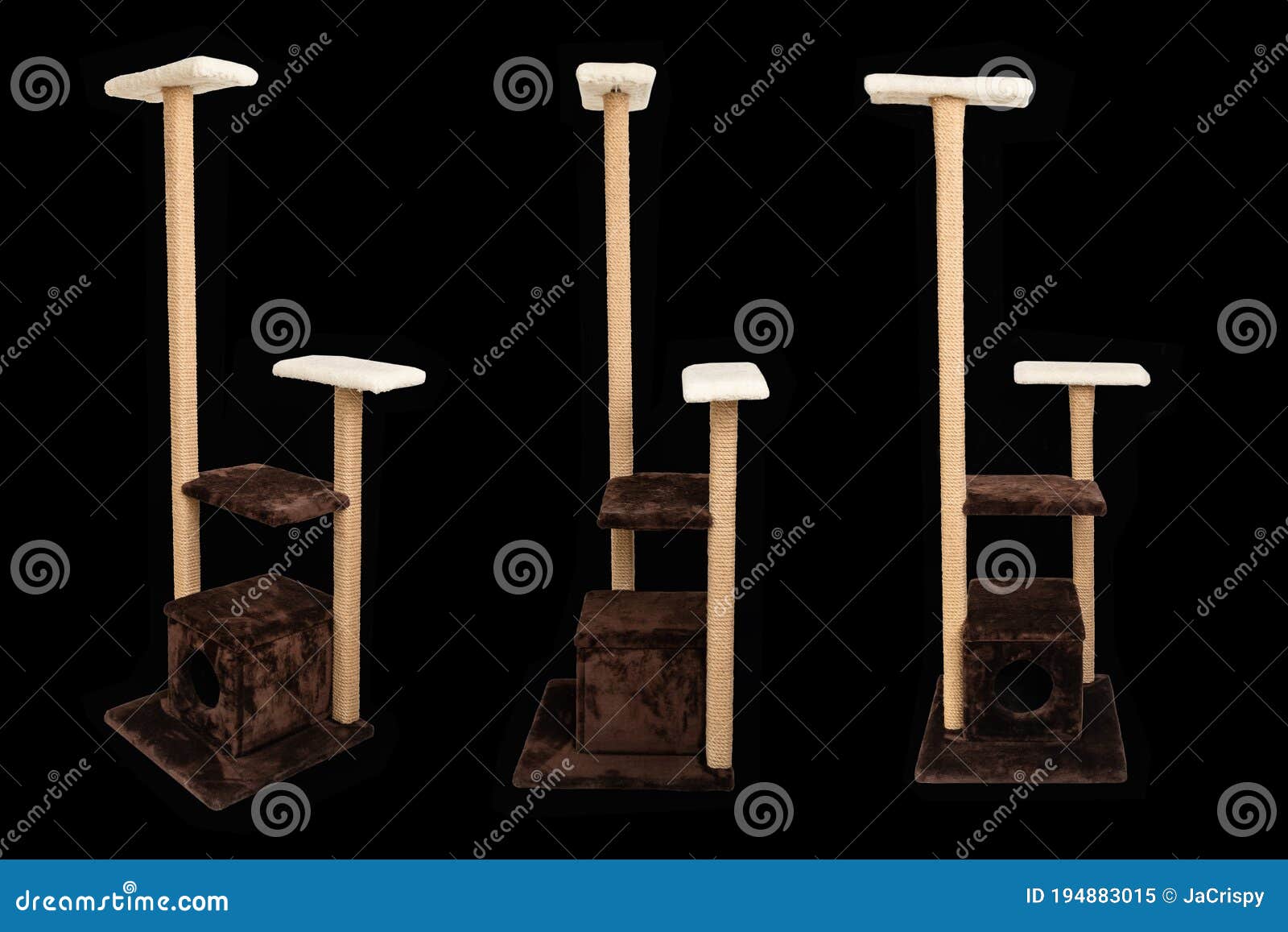 Cat House Isolated on White Background. Different Angles of Cat Tree ...