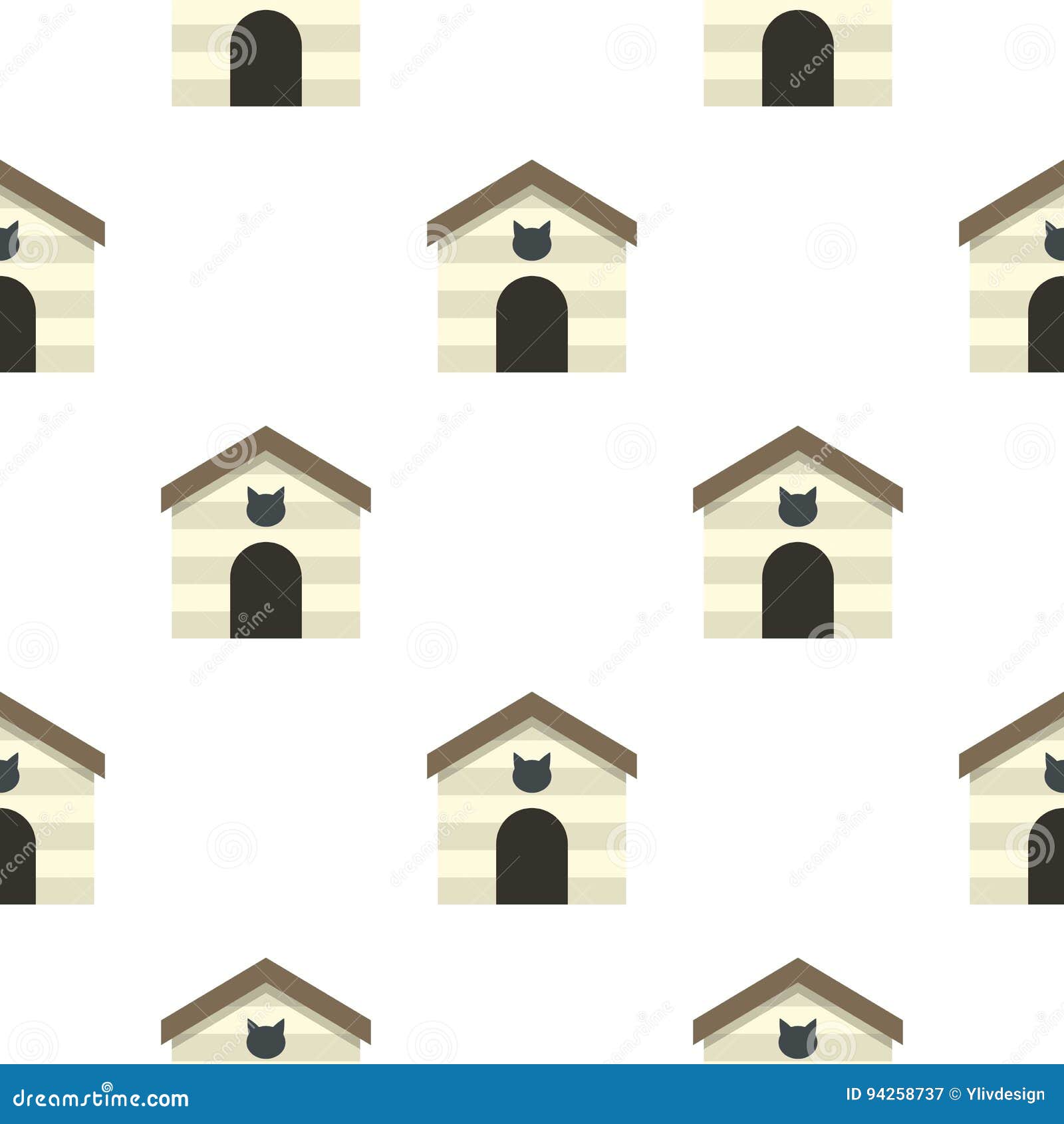Cat house pattern seamless stock vector. Illustration of idea - 94258737