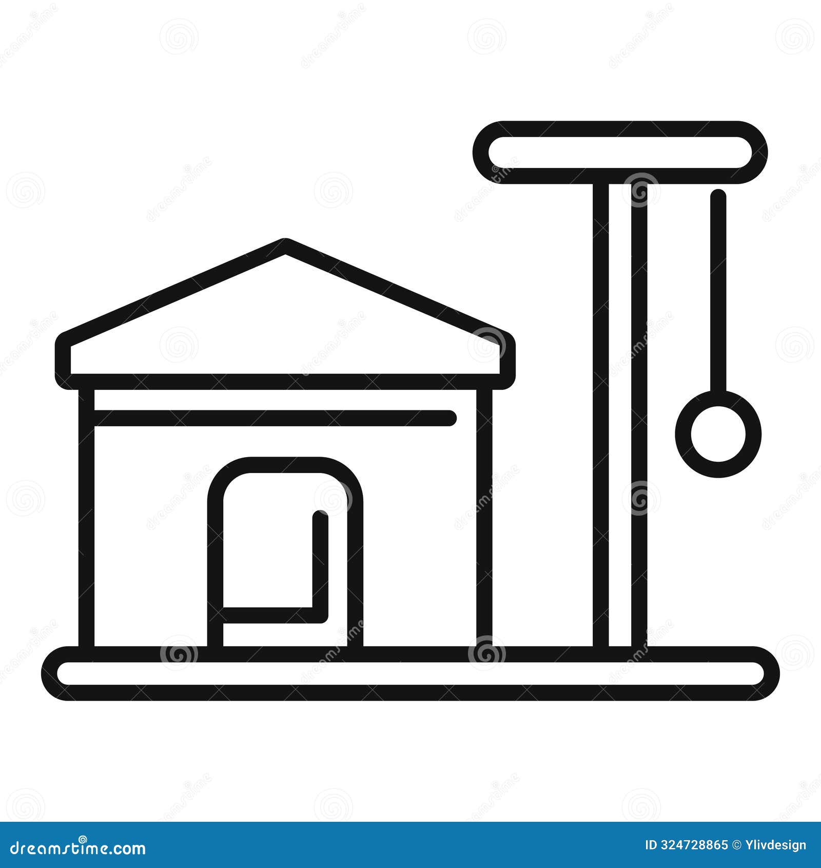 Cat House with Scratching Post and Hanging Ball for Playing Stock ...