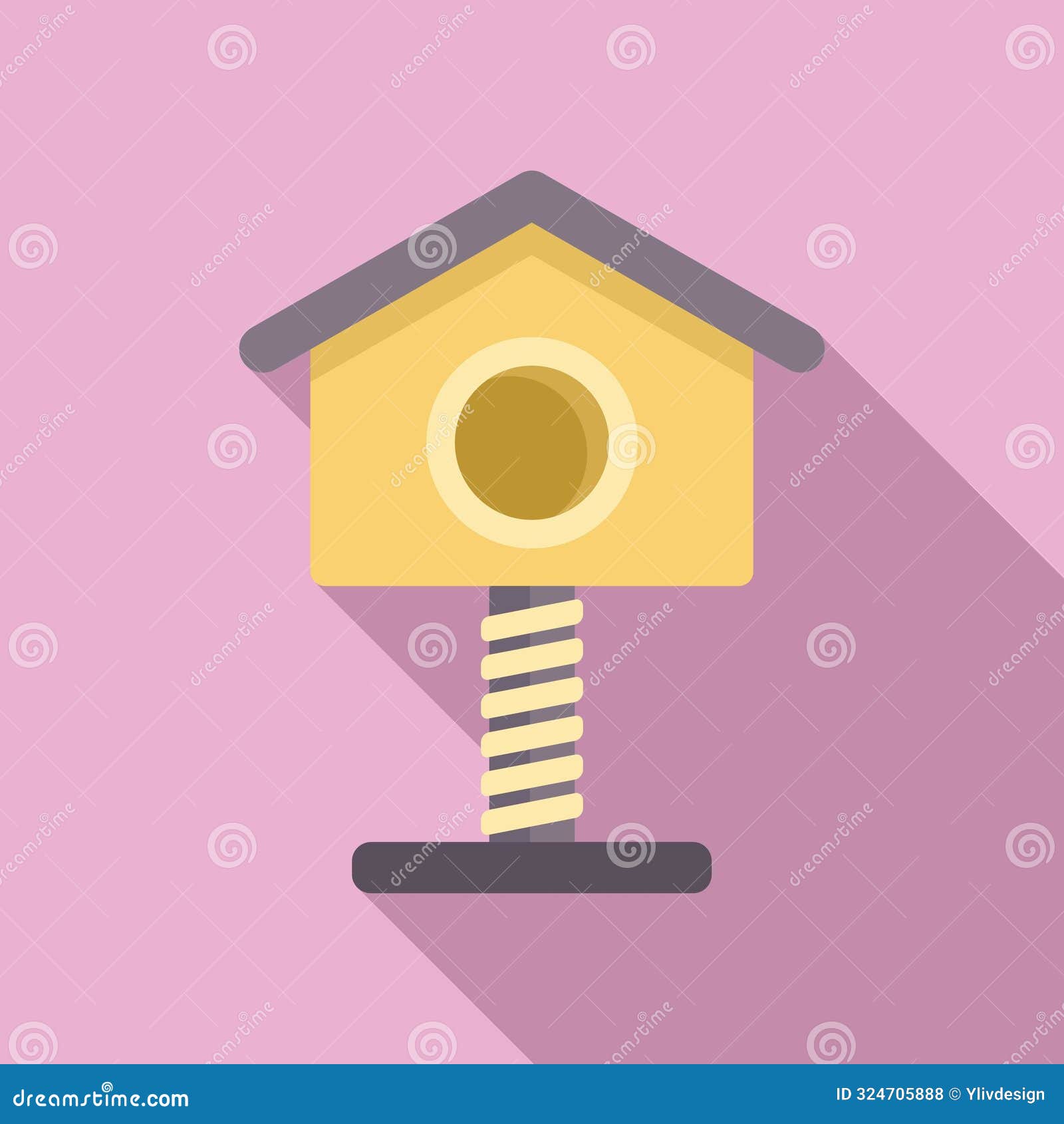Cat House Scratching Post Icon, Flat Style Stock Illustration - Illustration of home, play ...