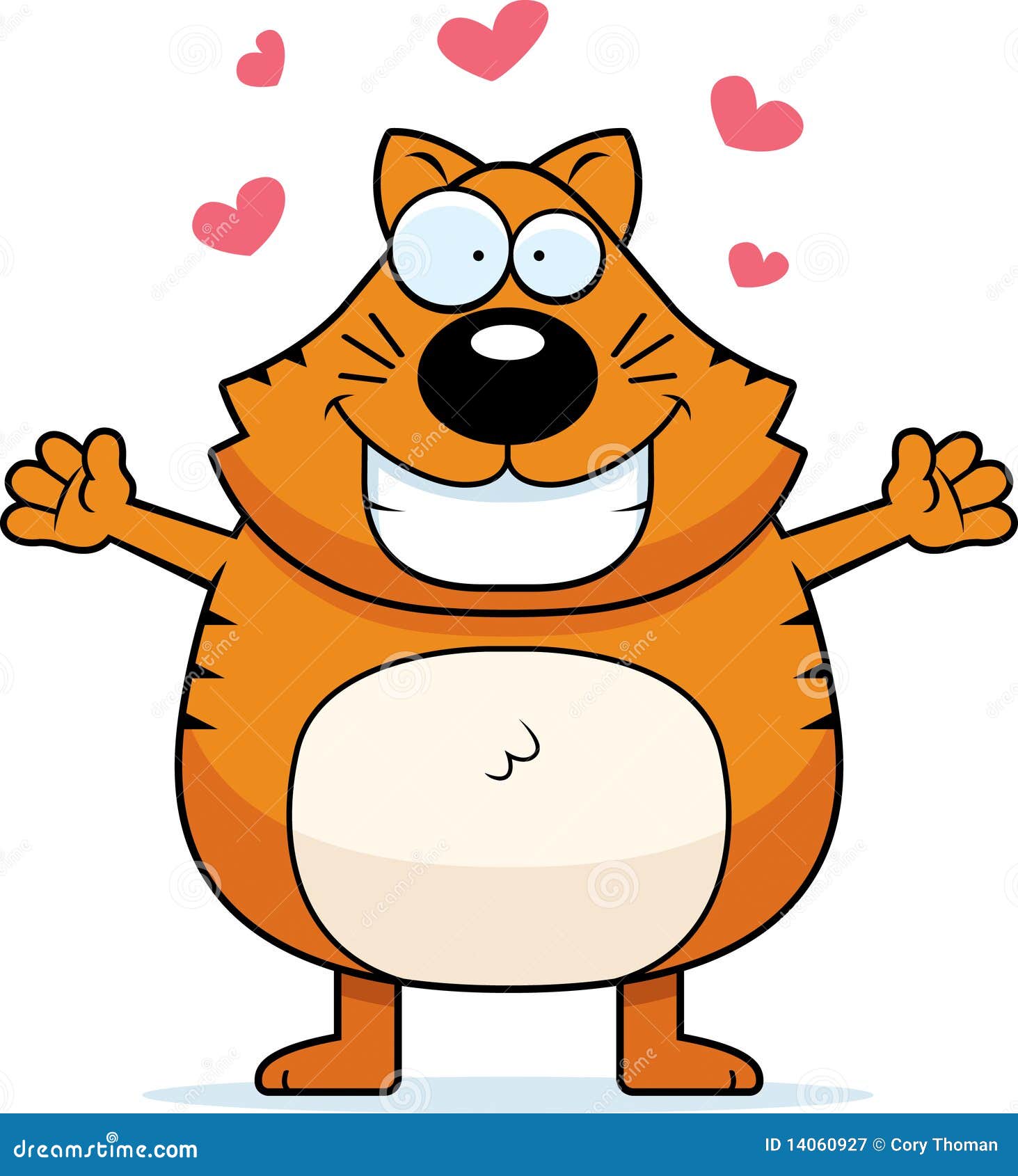 Cat Hug stock vector. Illustration of happy, affection - 14060927