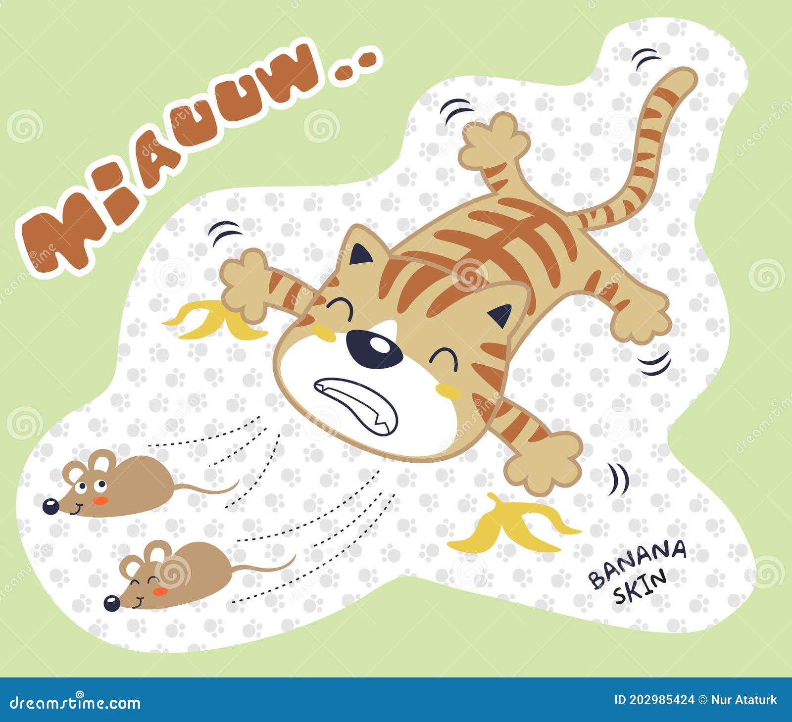 Funny Cat Cartoon with Two Rats Stock Vector - Illustration of mouse ...