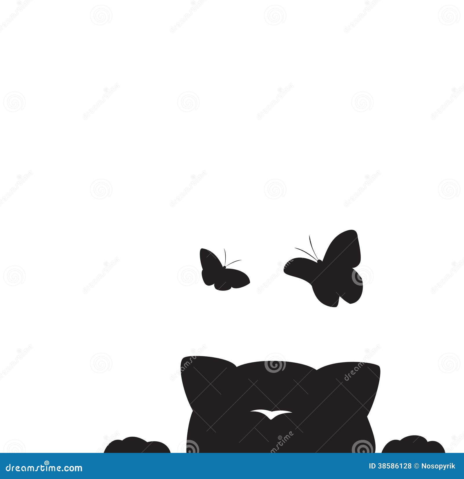 Cat Hunting for Butterflies Stock Vector - Illustration of butterfly ...