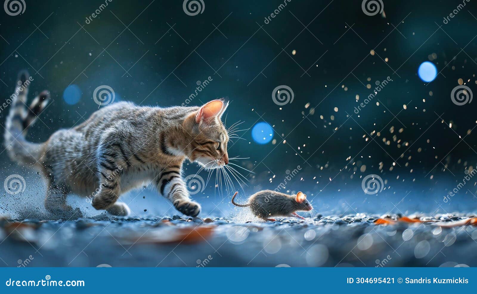 A Cat Hunting a Mouse. Generative AI Stock Image - Image of cute, small ...