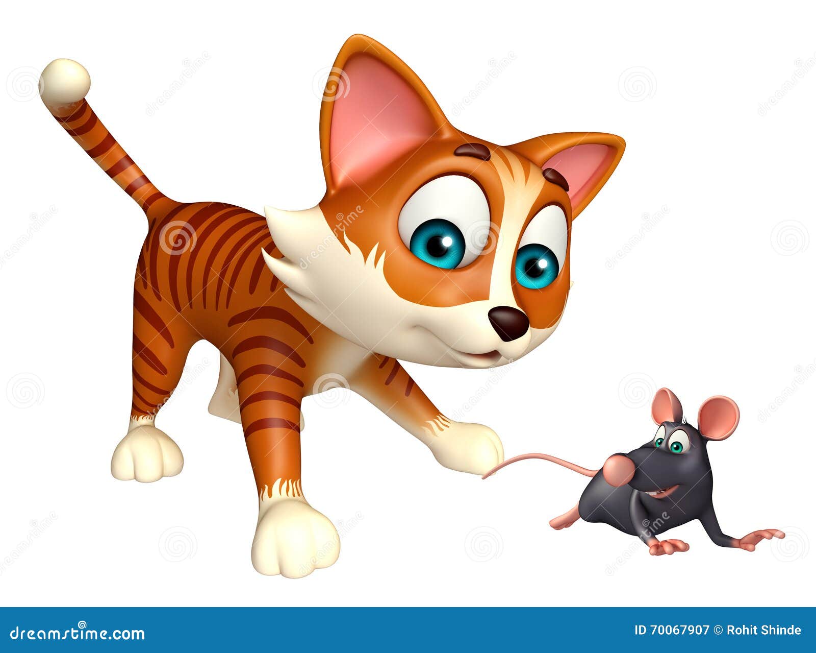 Cat hunting Rat stock illustration. Illustration of animal - 70067907