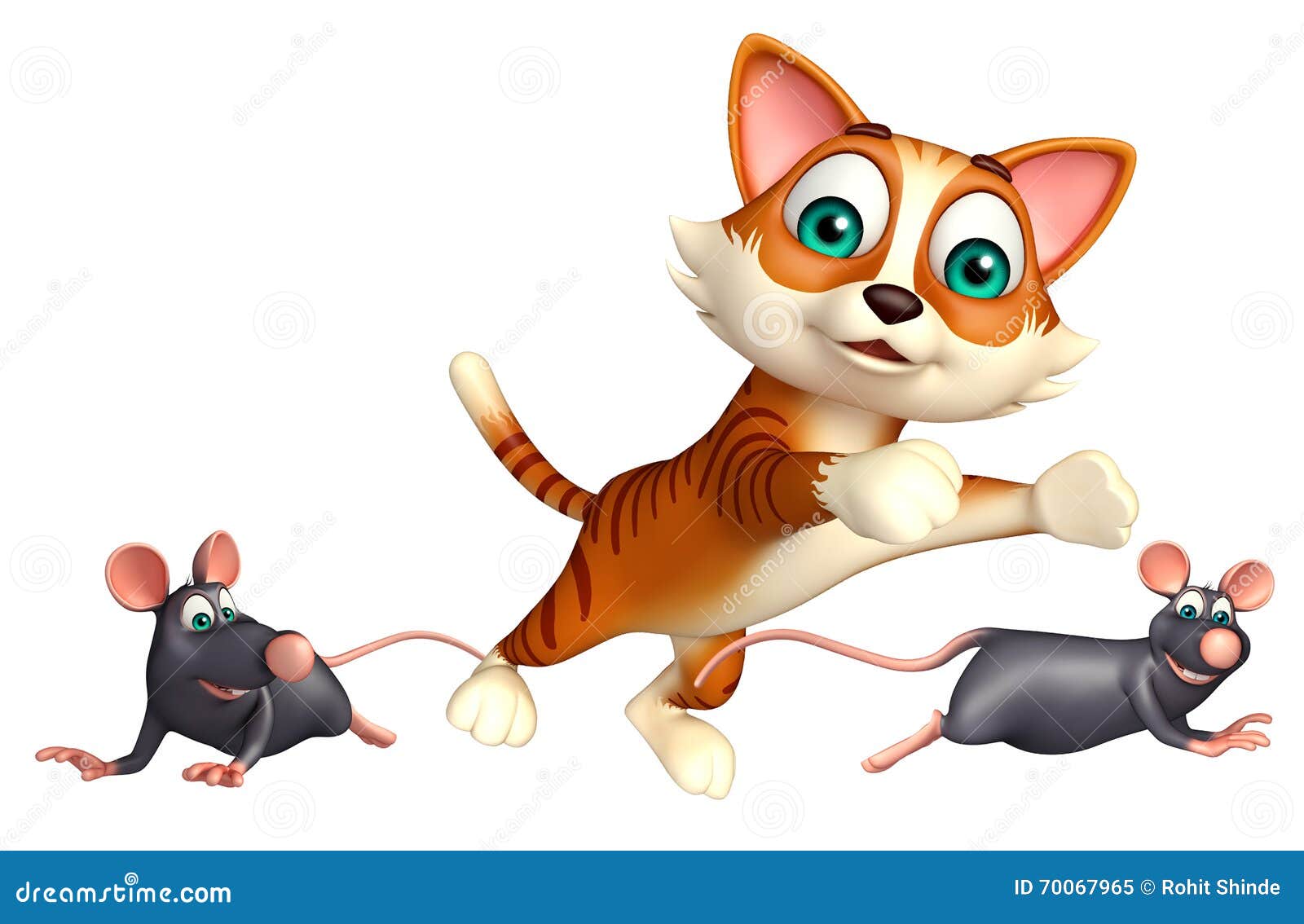 Cat hunting Rat stock illustration. Illustration of village - 70067965