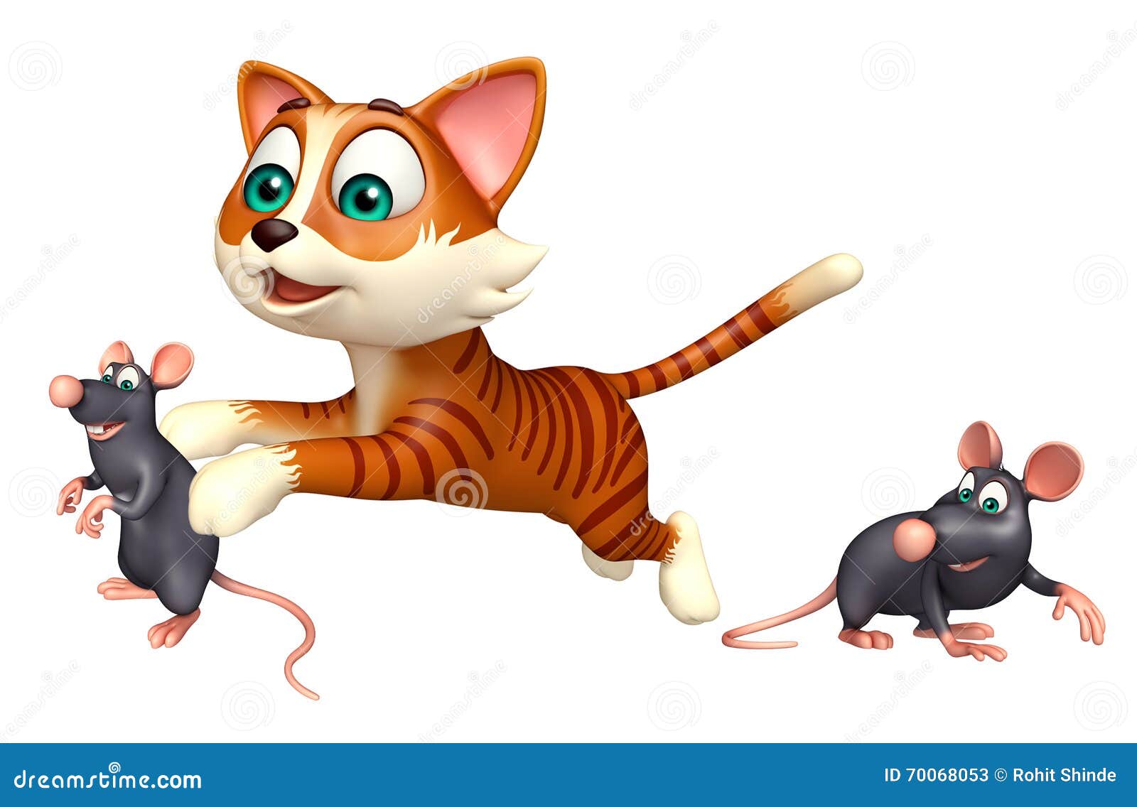 Cat hunting Rat stock illustration. Illustration of domestic - 70068053