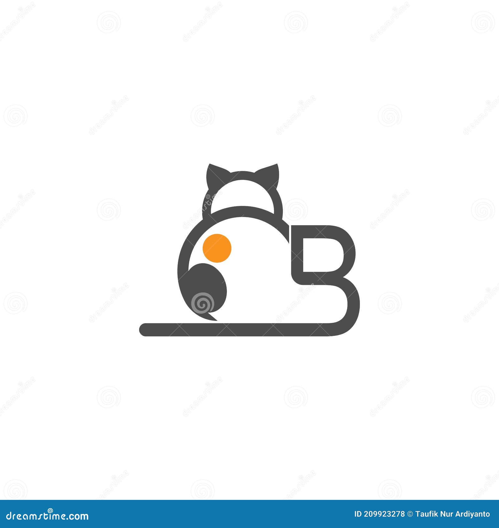 Cat Icon Logo with Letter B Template Design Vector Stock Vector ...