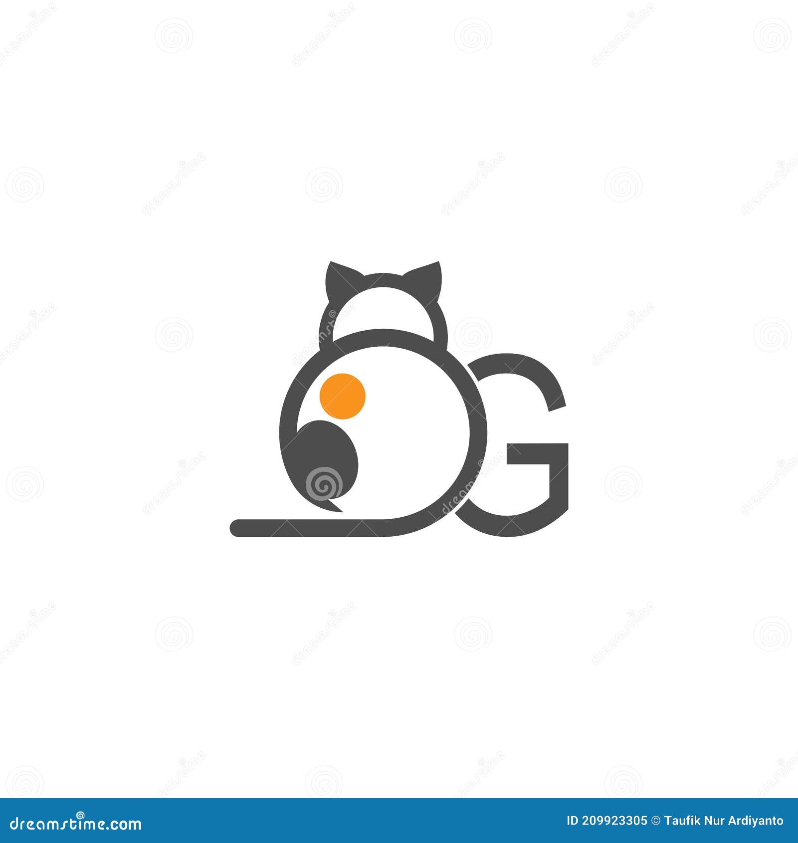 Cat Icon Logo with Letter G Template Design Vector Stock Vector ...