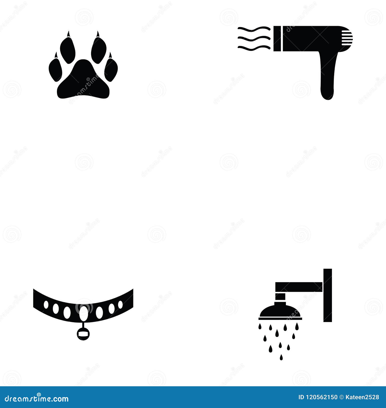 Cat icon set stock vector. Illustration of sign, black - 120562150