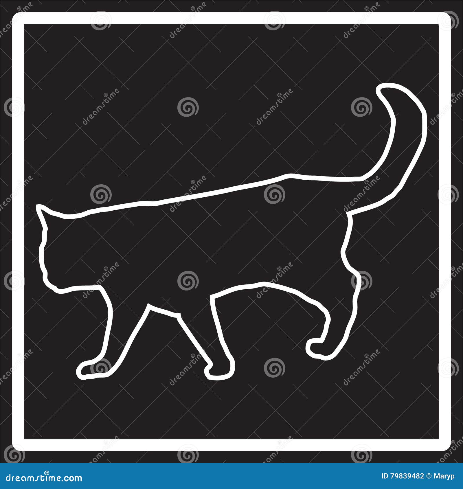 Cat icon stock vector. Illustration of flat, catty, kitten - 79839482