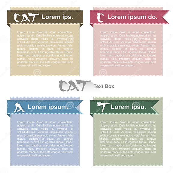 Cat Icon Text Boxes Vector Design. Stock Vector - Illustration of ...