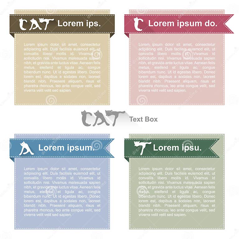 Cat Icon Text Boxes Vector Design. Stock Vector - Illustration of ...