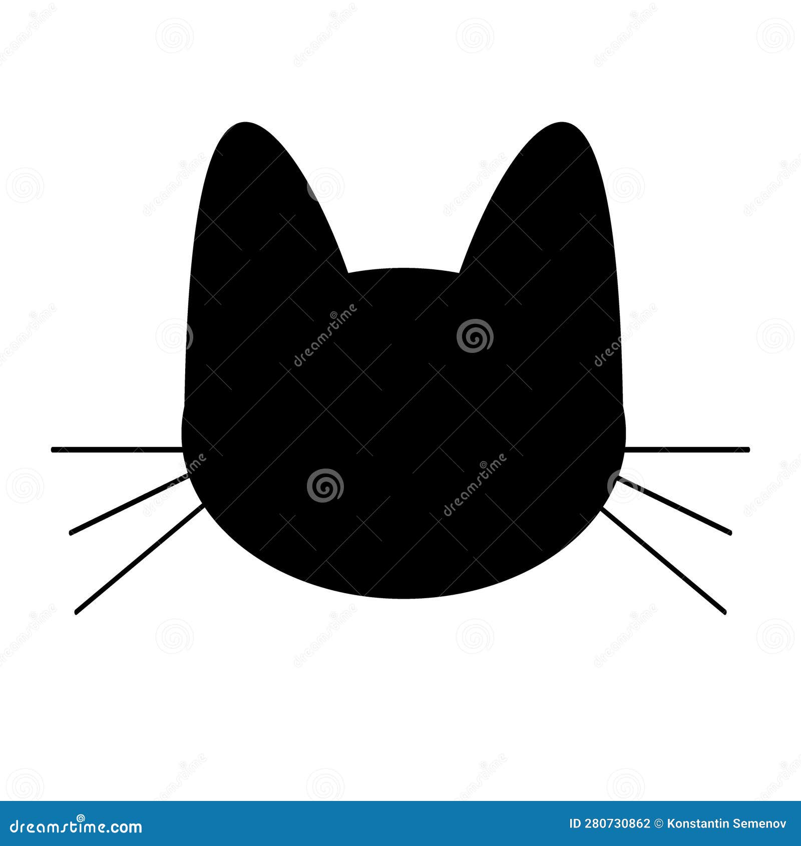 Cat icon on white stock vector. Illustration of black - 280730862