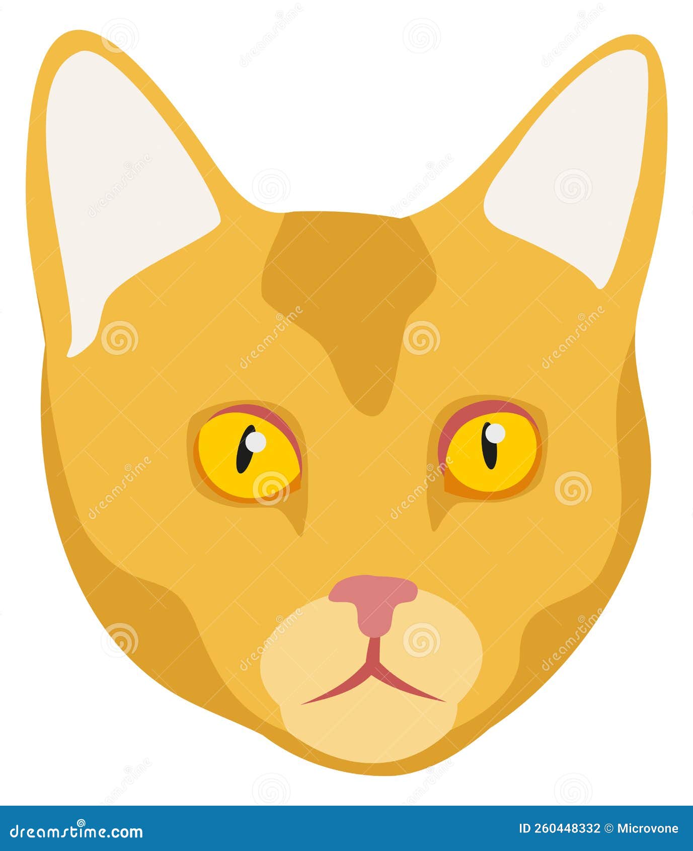 Cat icon. Yellow pet face stock vector. Illustration of yellow - 260448332