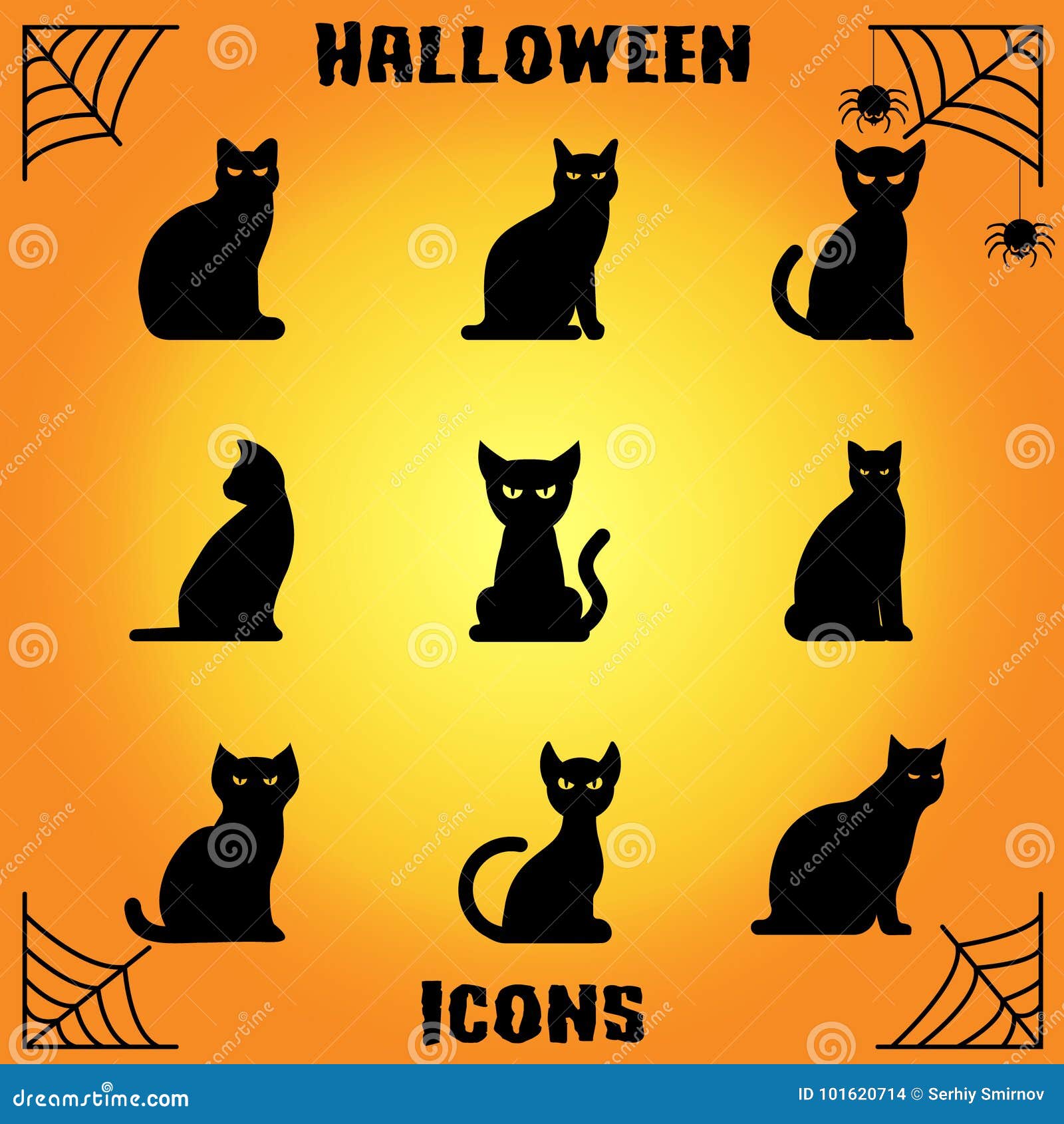 Cat Icons ilustração do vetor. Ilustração de gato, liso - 101620714