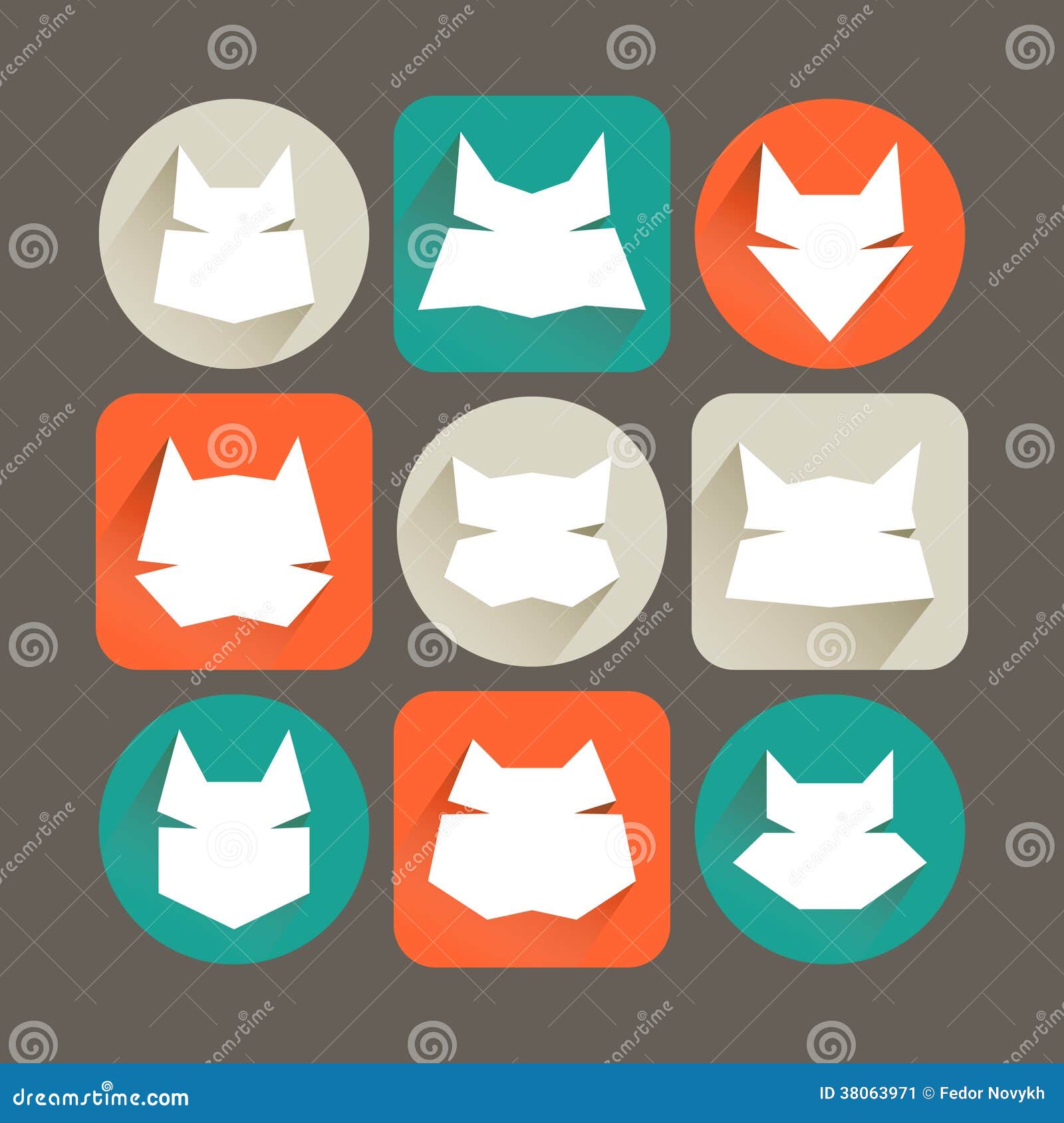 Cat icons stock vector. Illustration of follow, animal - 38063971
