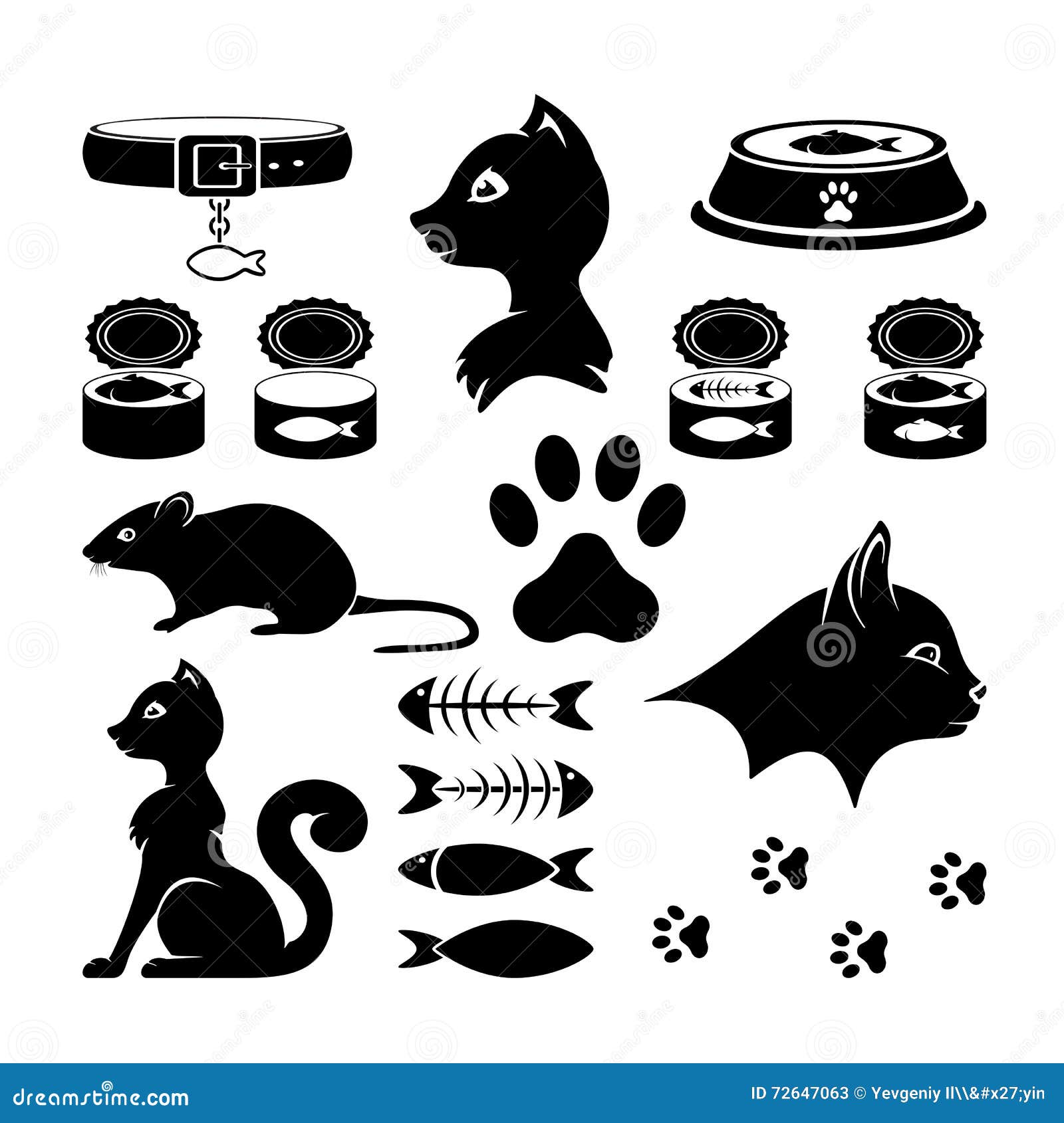 Cat icons stock vector. Illustration of icon, food, looking - 72647063