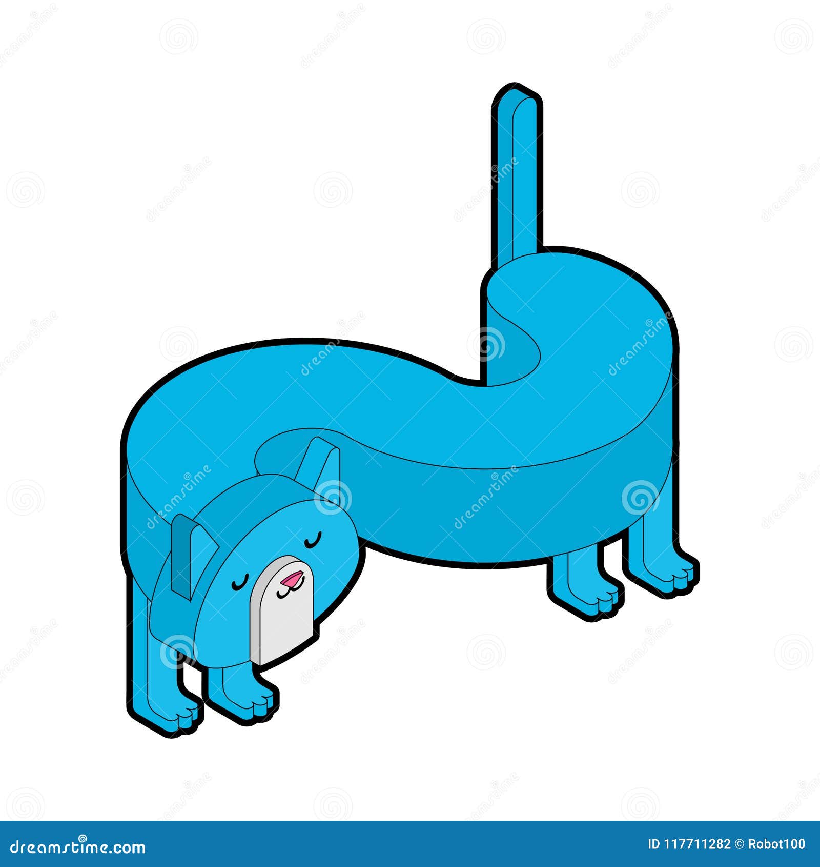 Cat Isometric . Blue Pet Isolated Stock Vector - Illustration of home ...