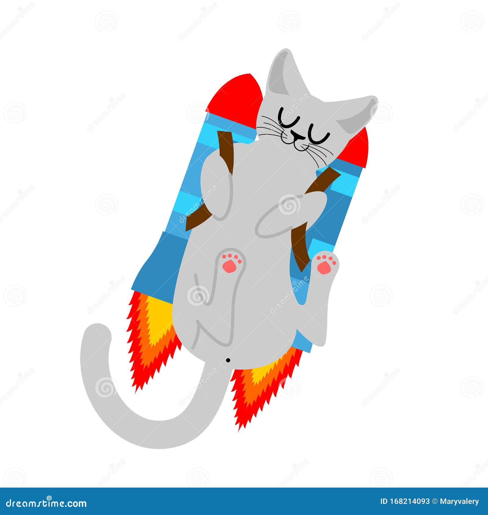 Cat Jet Pack. Pet is on Rocket Stock Vector - Illustration of kitty ...