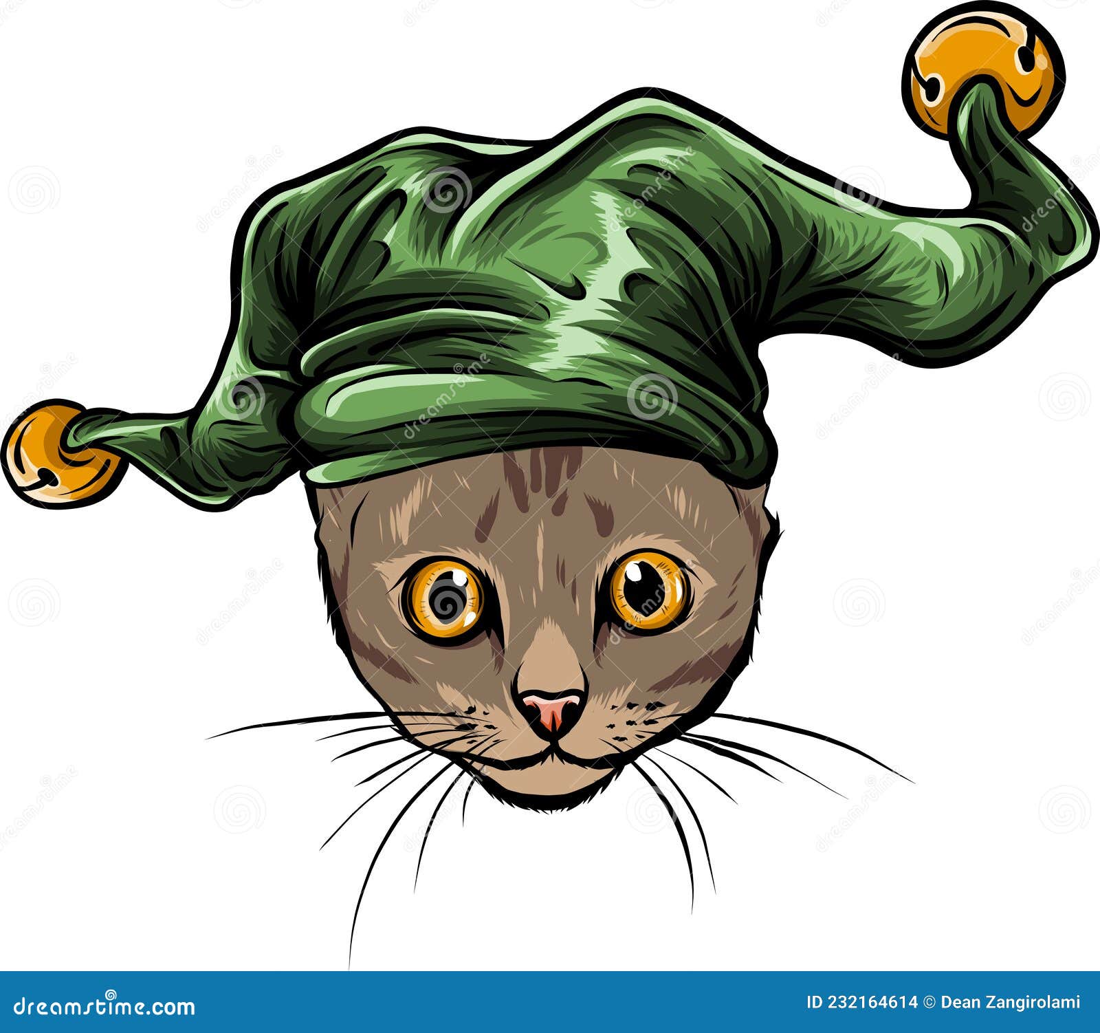 Cat in a Joker Hat. Vector Illustration. Stock Vector - Illustration of ...