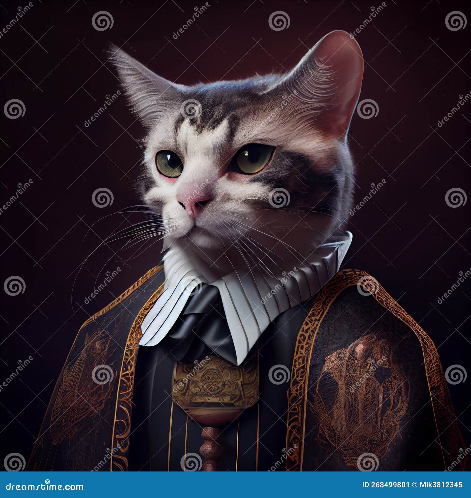 Cat in a Judge`s Suit. Generative AI Stock Image - Image of mallet ...