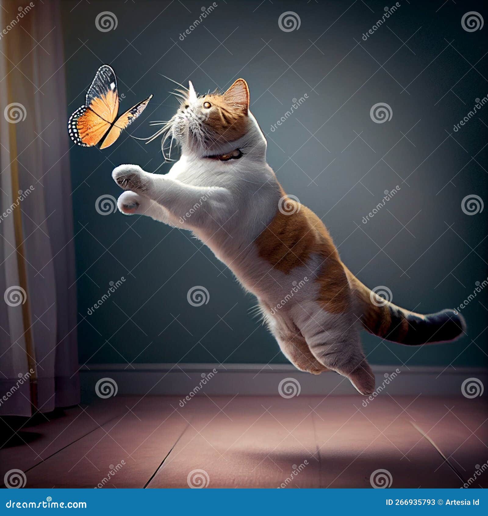 Cat Catching Butterfly