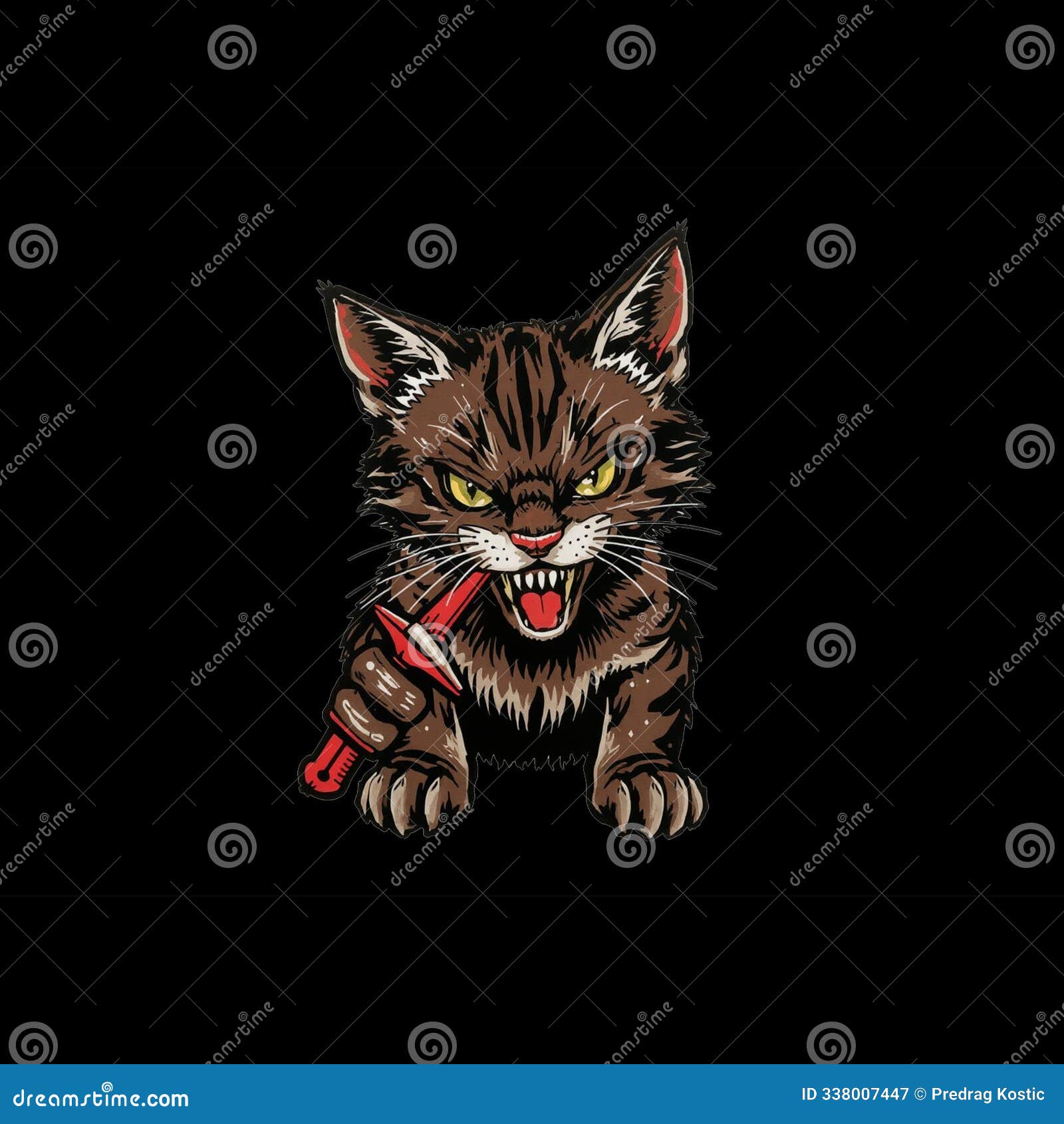 Cat killer stock illustration. Illustration of cartoon - 338007447