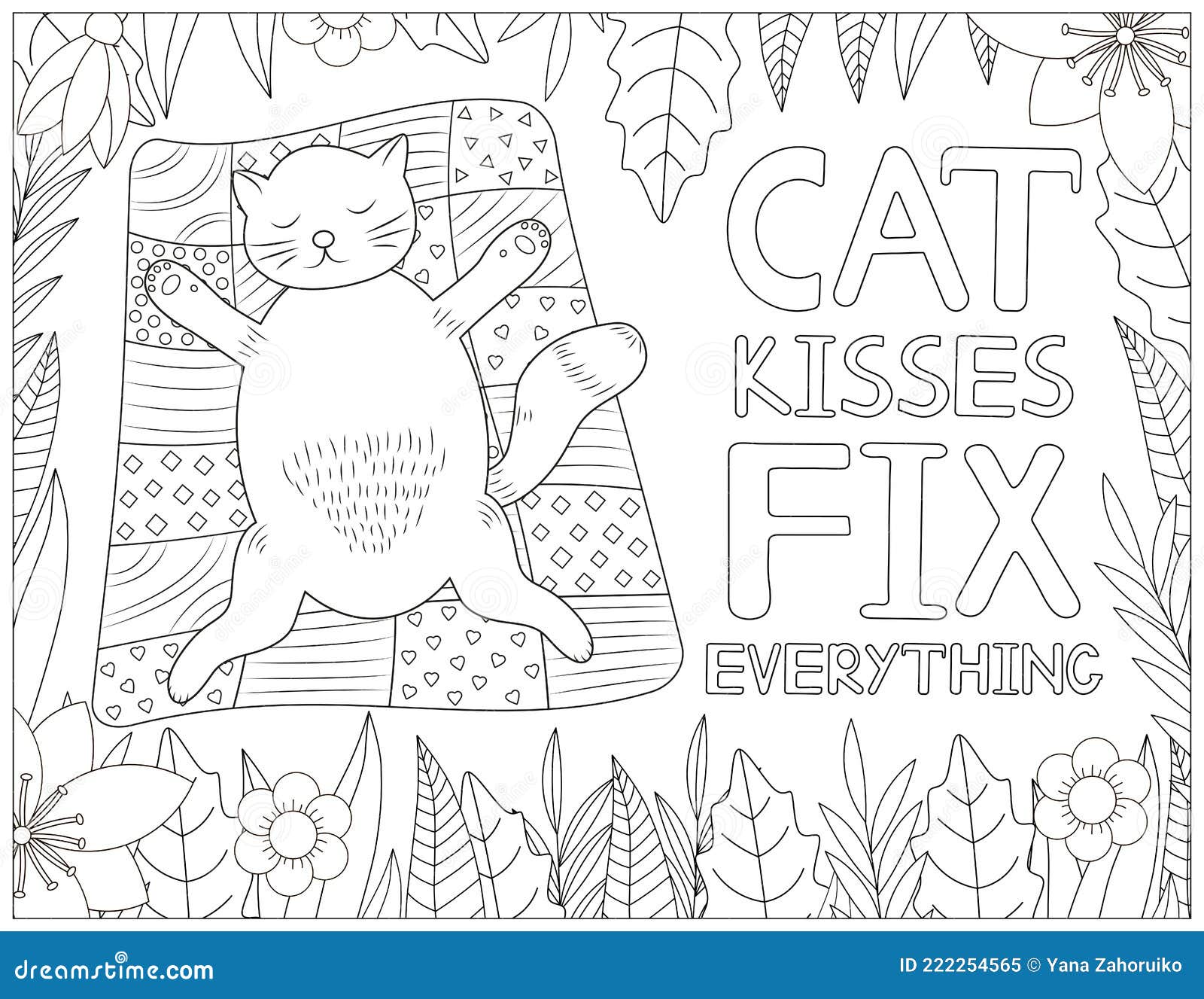 Cat Kisses Fix Everything Funny Lettering Quote Isolated On White ...