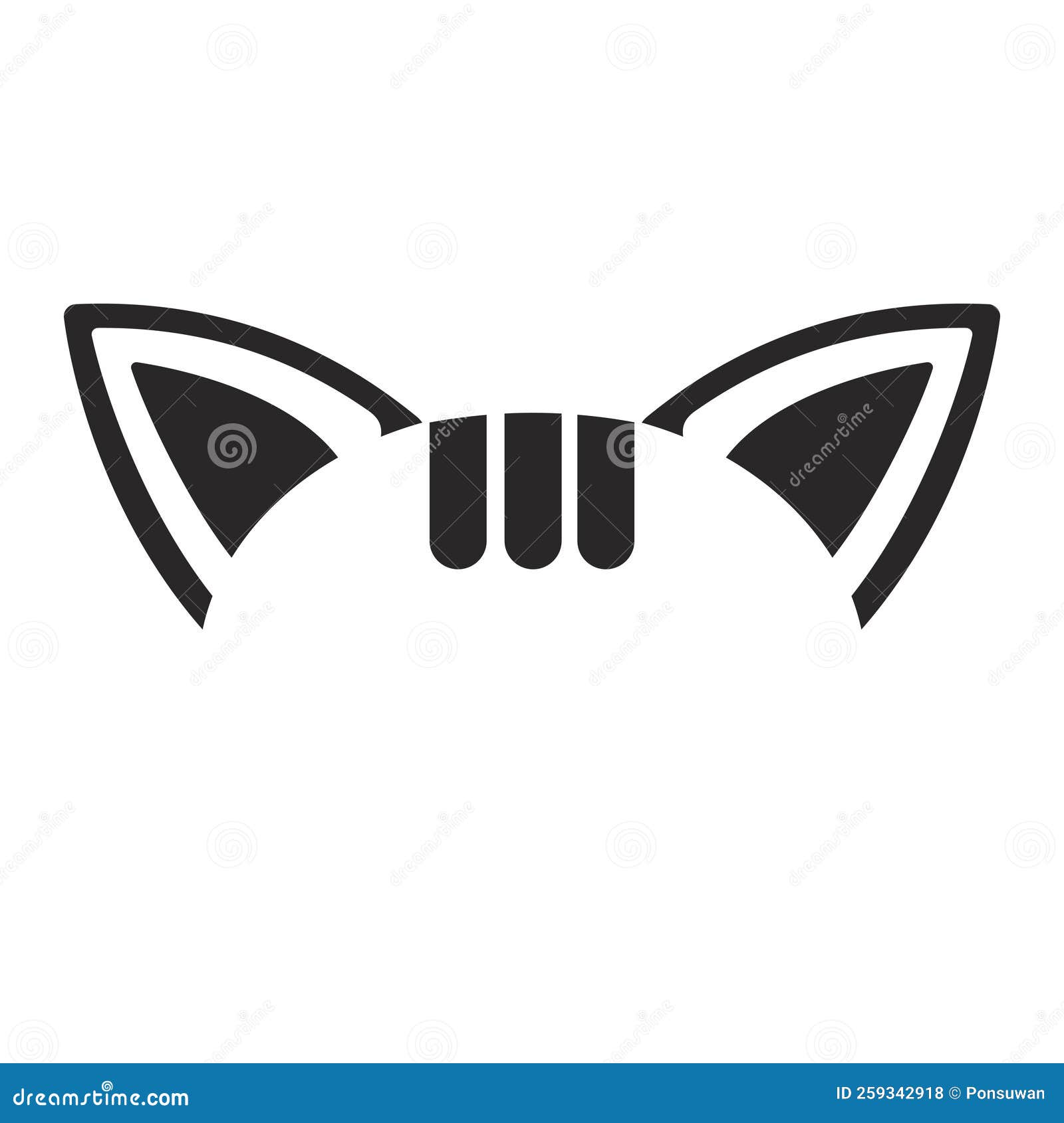Cat Kitty Ear Icon on a White Background. Vector Illustration Stock ...