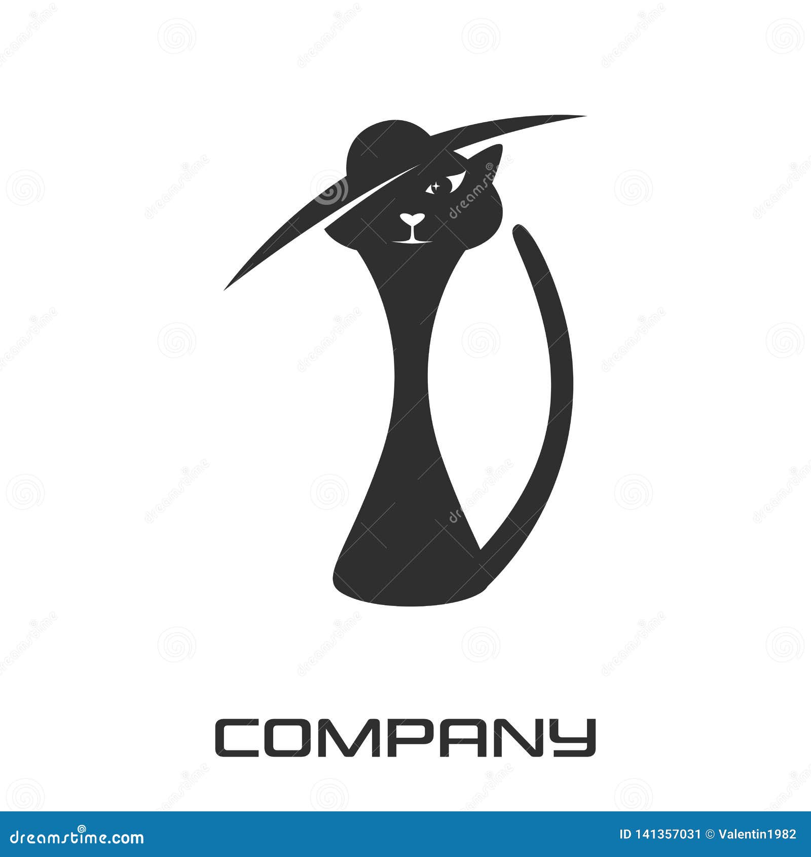 Cat Lady Logo. Vector Illustration. Stock Vector - Illustration of girl ...