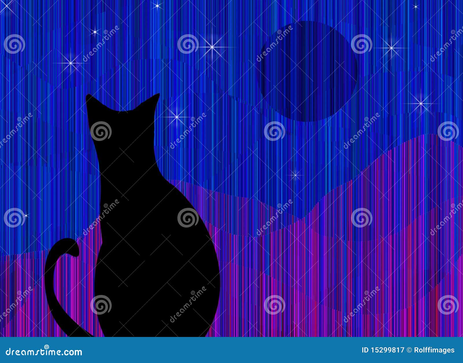 Cat and Landscape stock illustration. Illustration of animals - 15299817