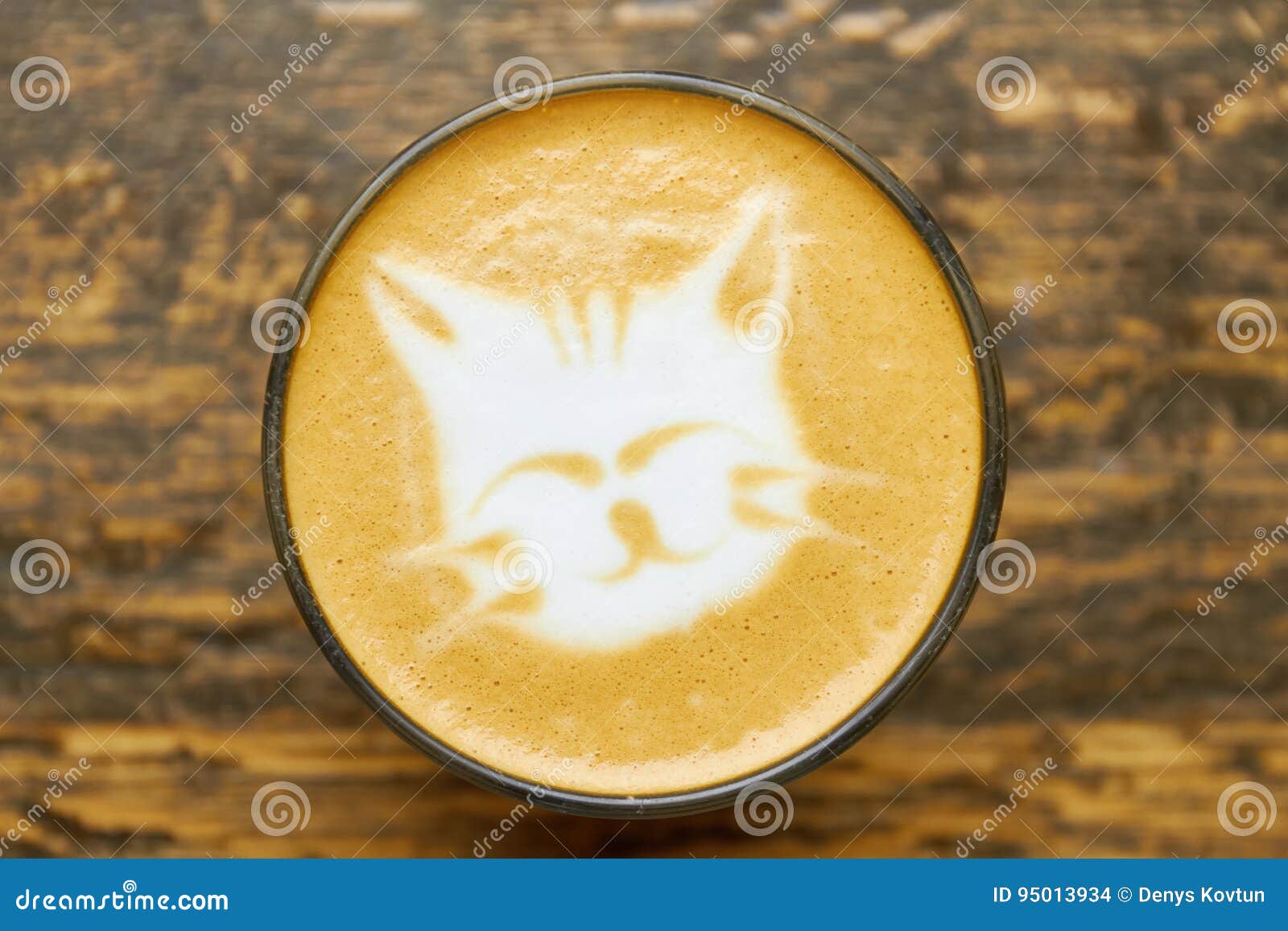 Cat latte art. stock photo. Image of animal, cafe, beverage - 95013934