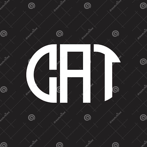 CAT Letter Logo Design on Black Background. CAT Creative Initials ...