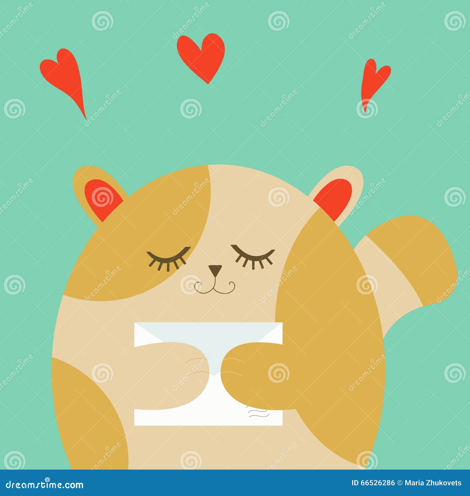 Cat with letter stock vector. Illustration of kitten - 66526286