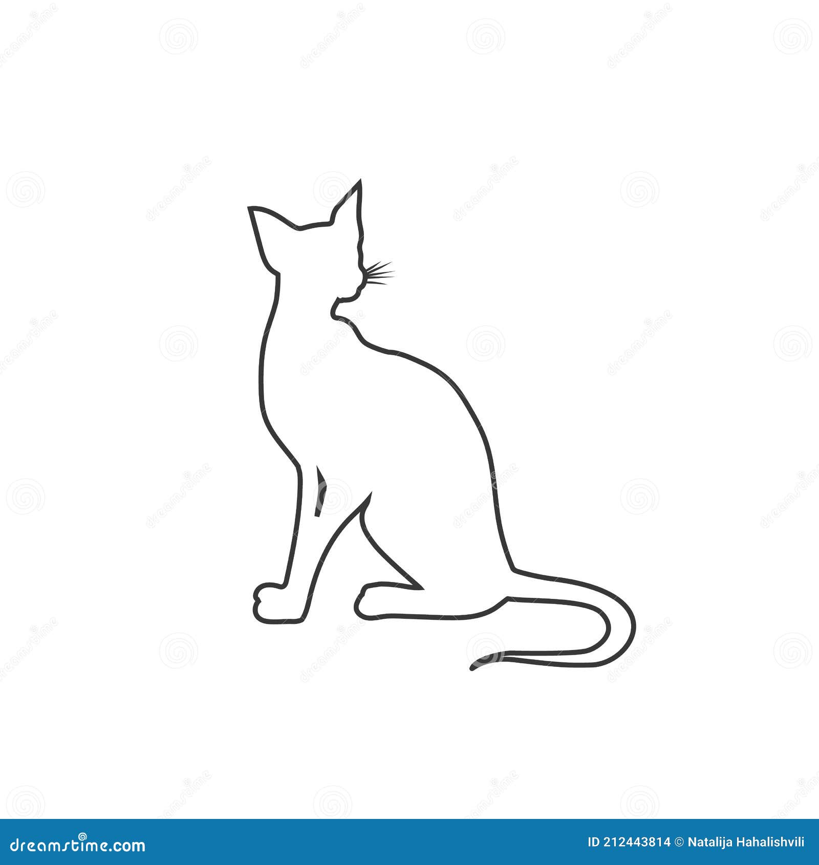Cat Line Icon in Flat Style. Vector Illustration Stock Vector ...
