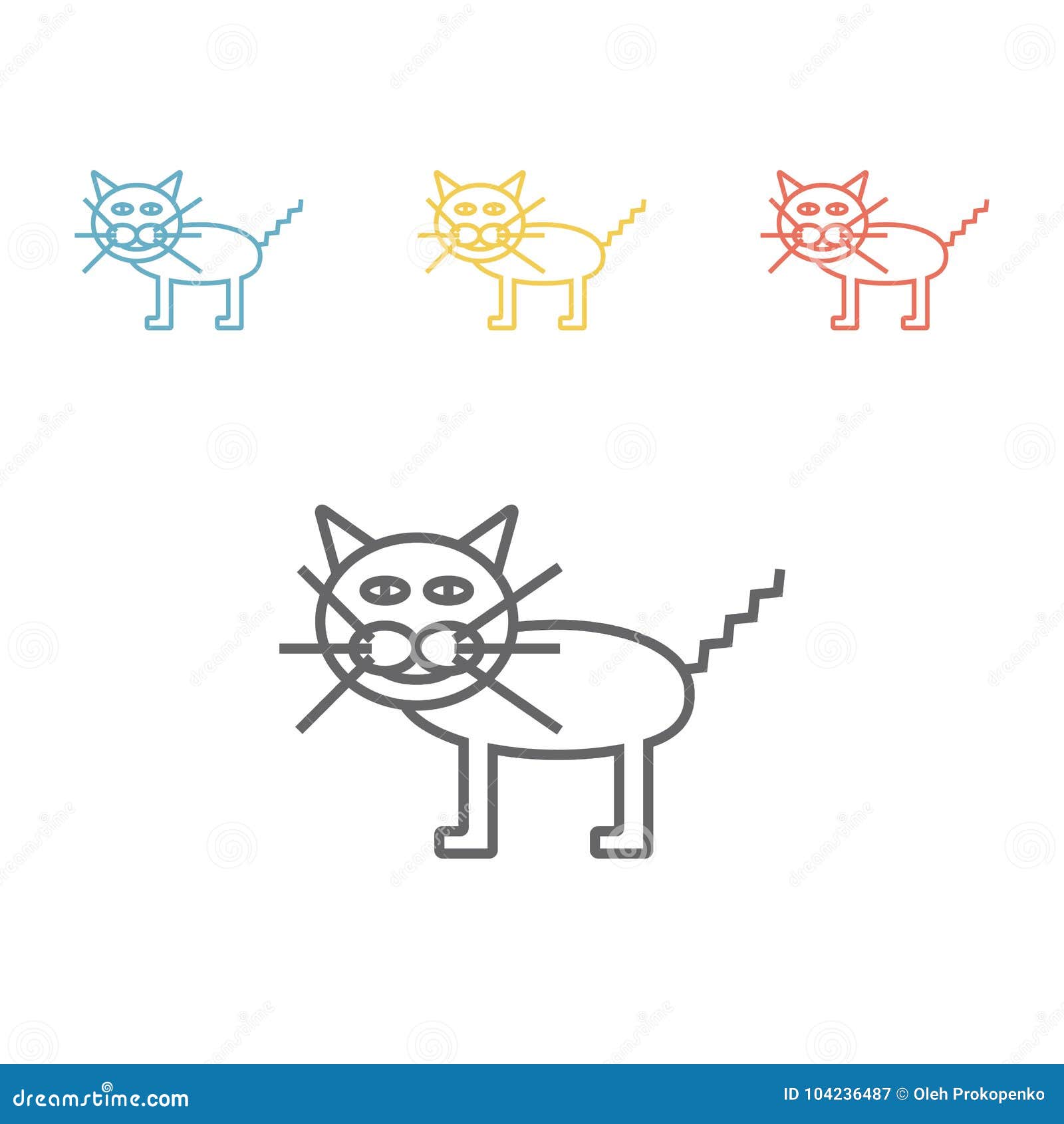 Cat line icon stock vector. Illustration of beautiful - 104236487