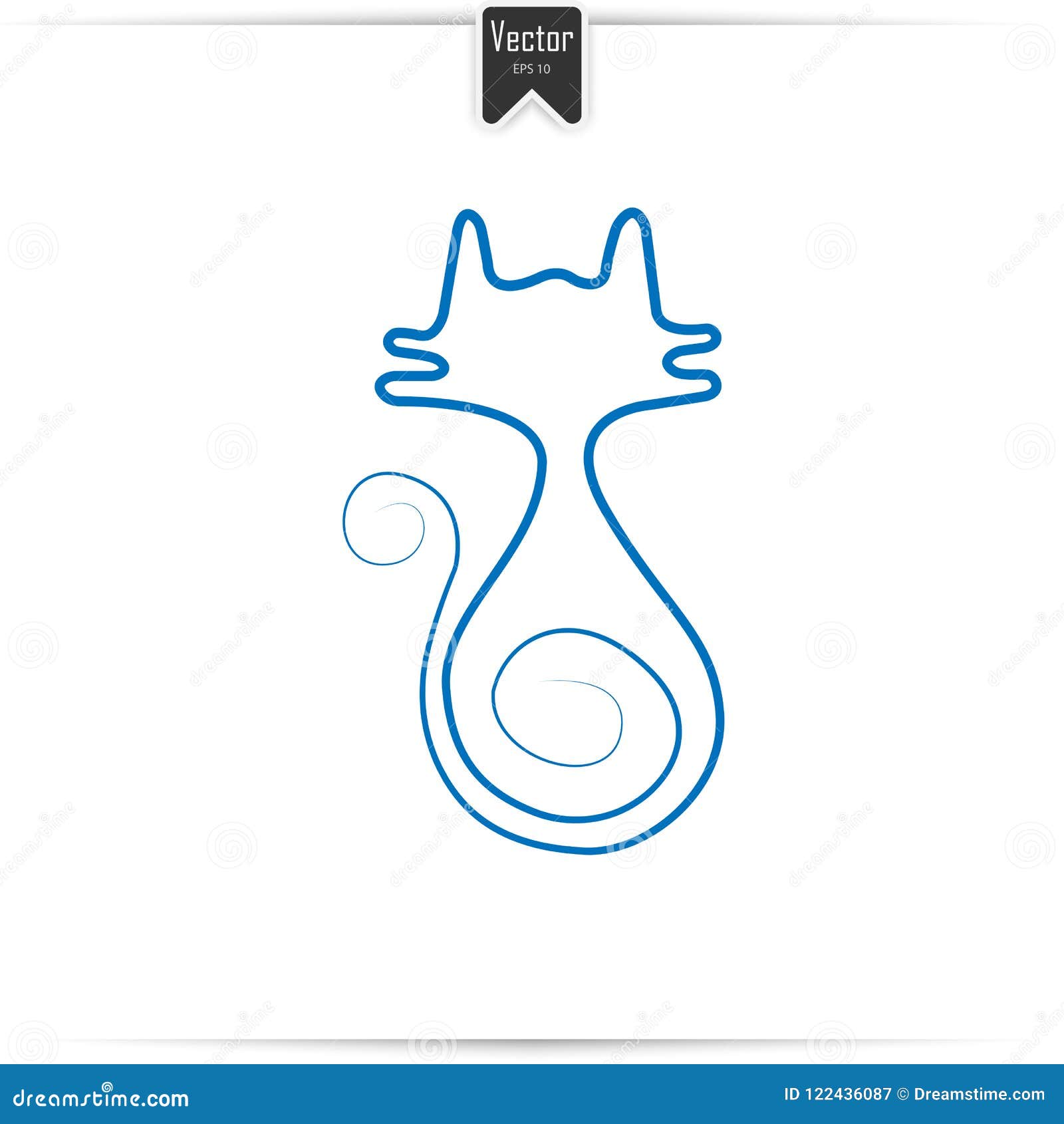 Cat Line Vector stock vector. Illustration of design - 122436087