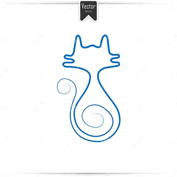 Cat Line Vector stock vector. Illustration of design - 122436087