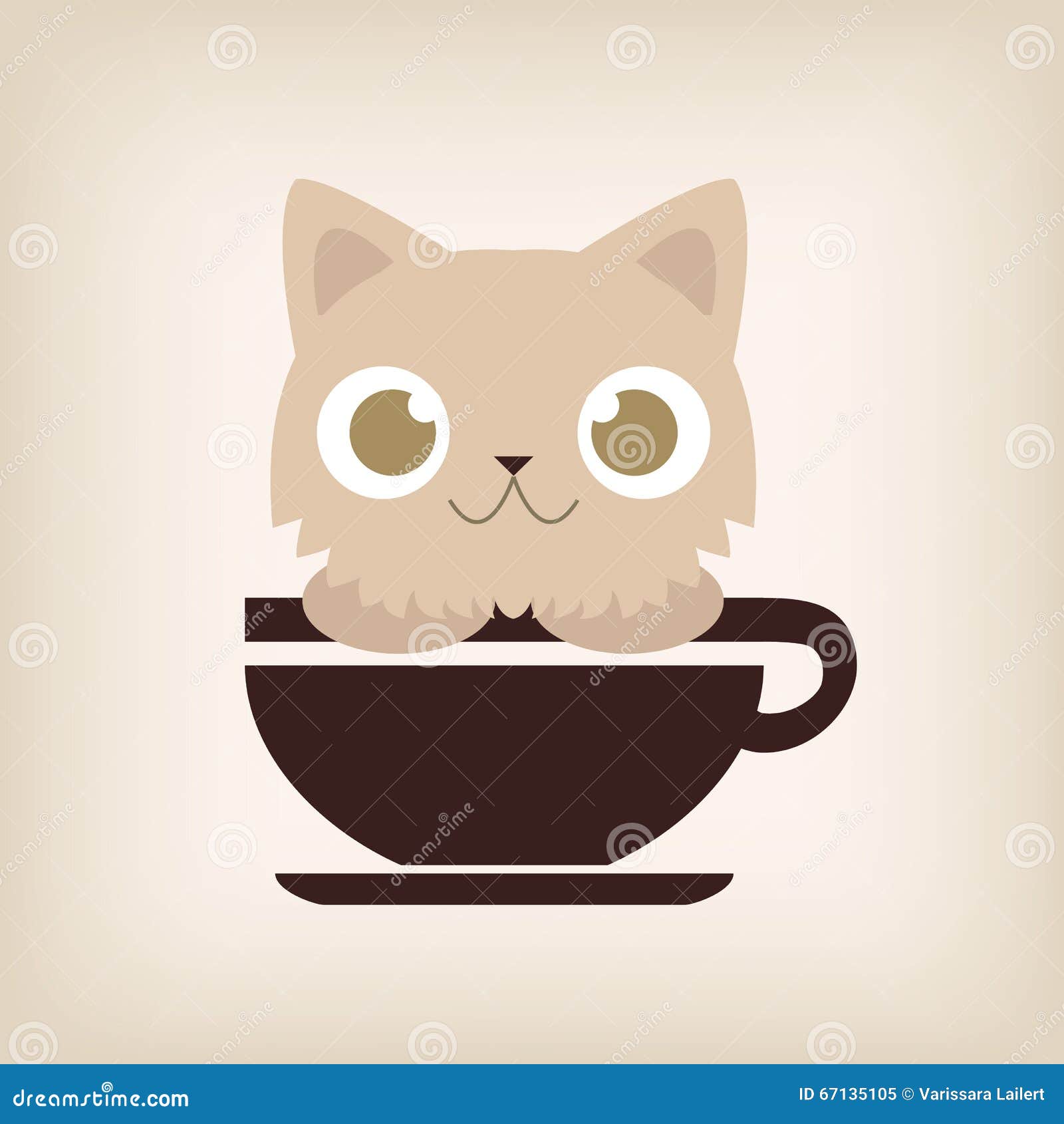 Cat logo coffee vector. stock vector. Illustration of company - 67135105