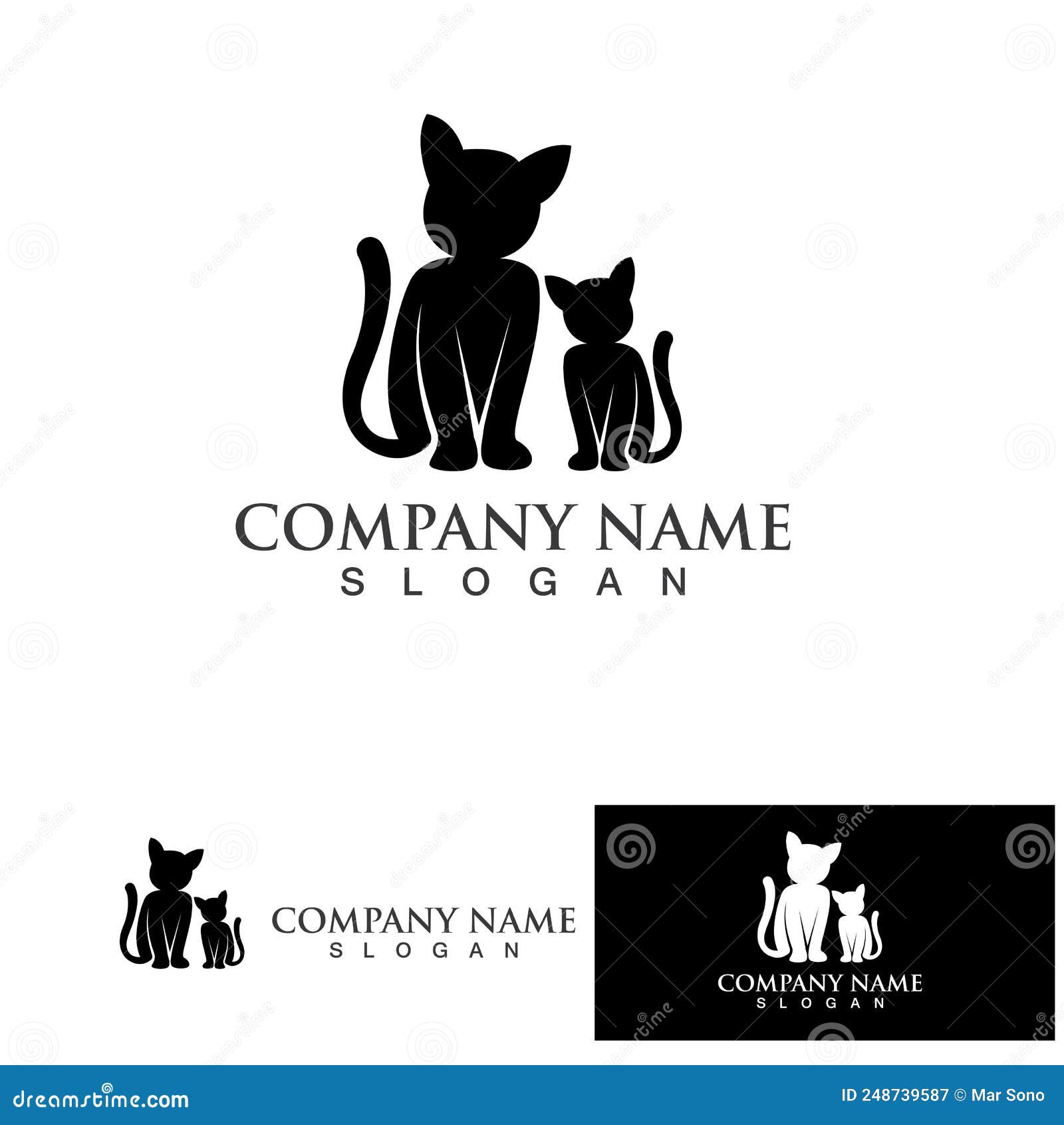 Cat Logo Design Pet Logotype Vector Stock Vector - Illustration of ...
