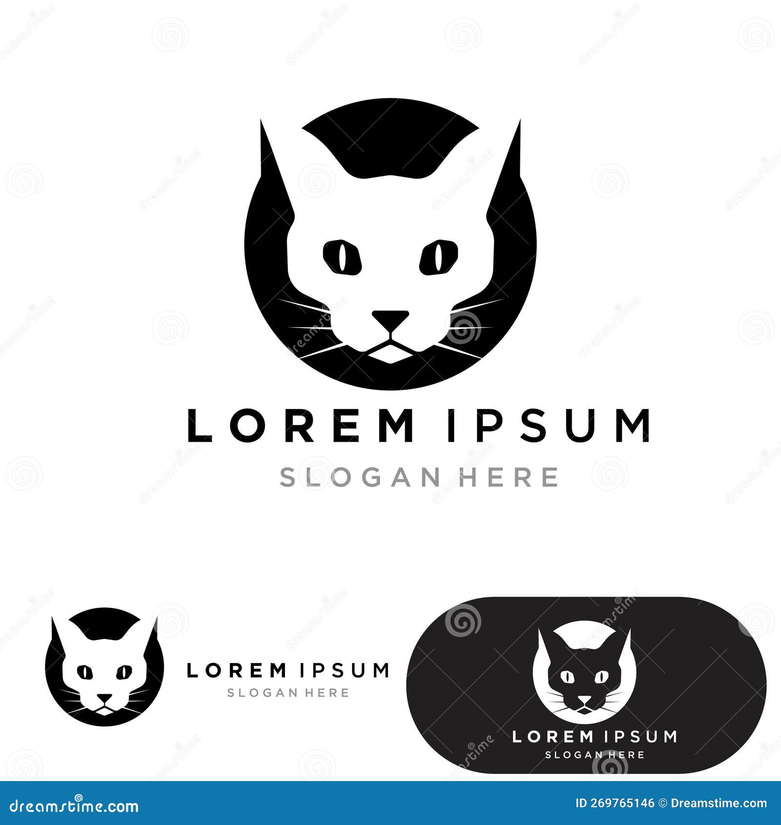 Cat Logo Design Pet Logotype Vector Stock Vector - Illustration of ...