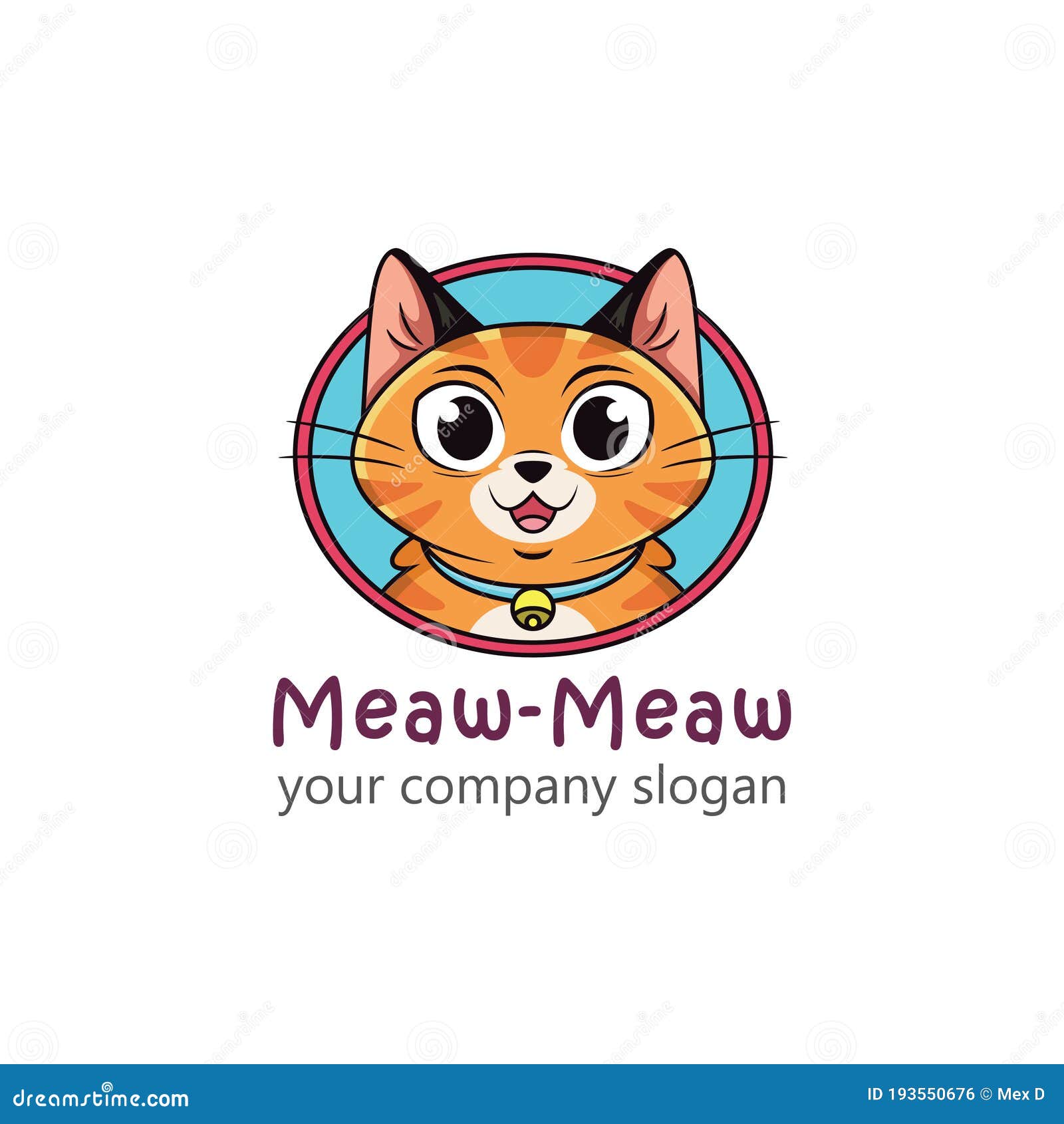 Cat Logo with Funny Facial Expressions Stock Vector - Illustration of ...