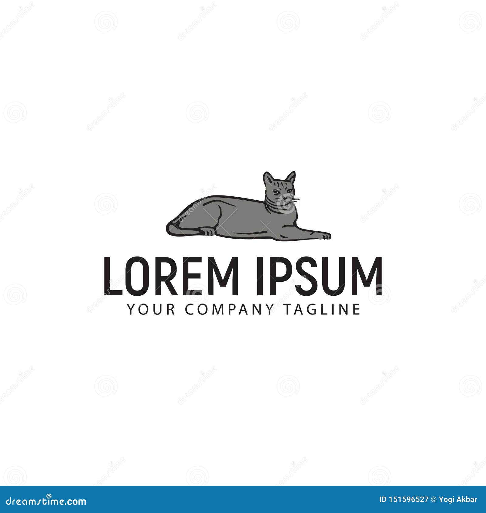 Cat Logo. Hand Drawn Design Concept Templatev Stock Vector ...