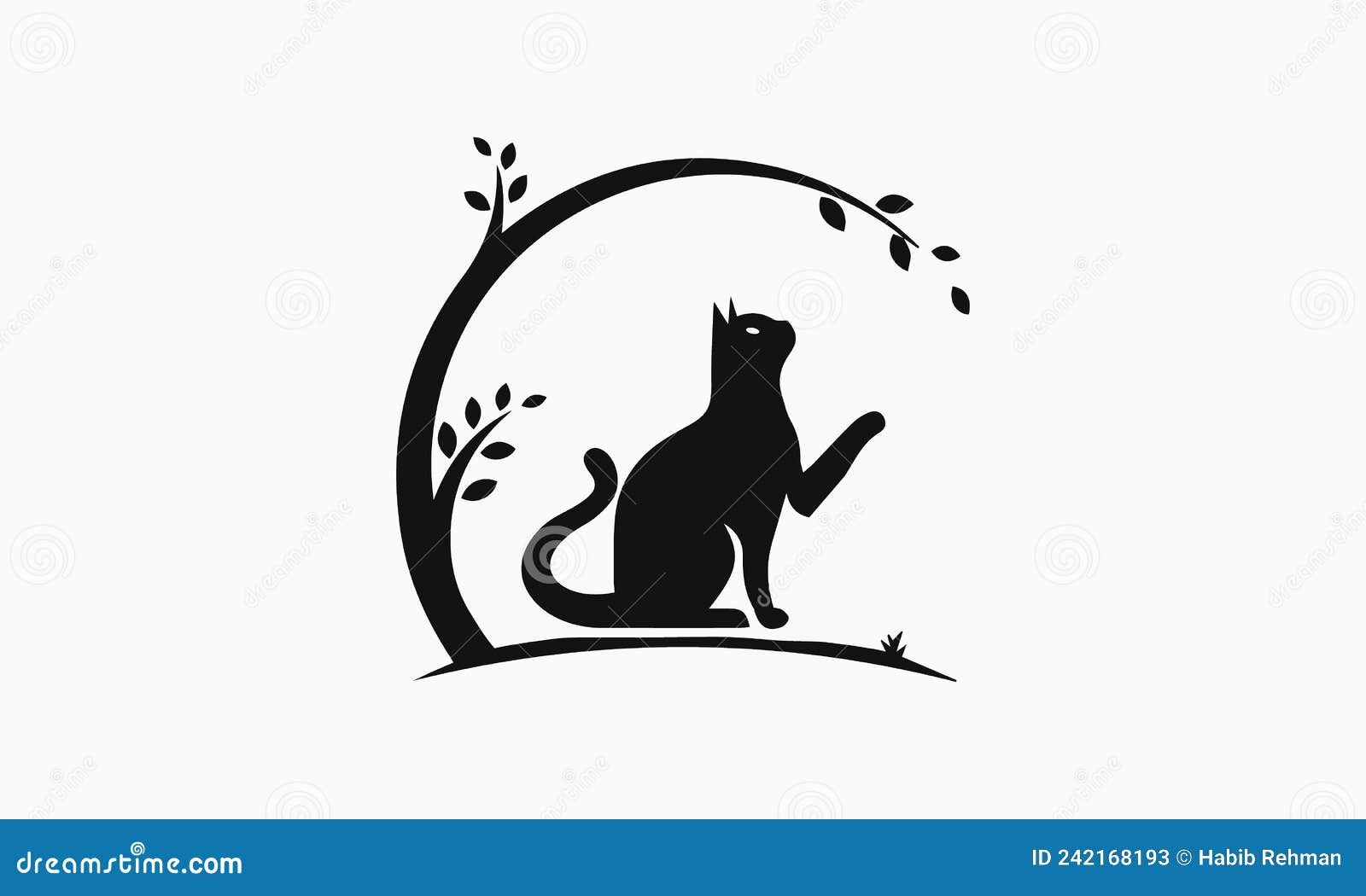 Cat Logo with Tree Logo Templates Stock Vector - Illustration of brand ...