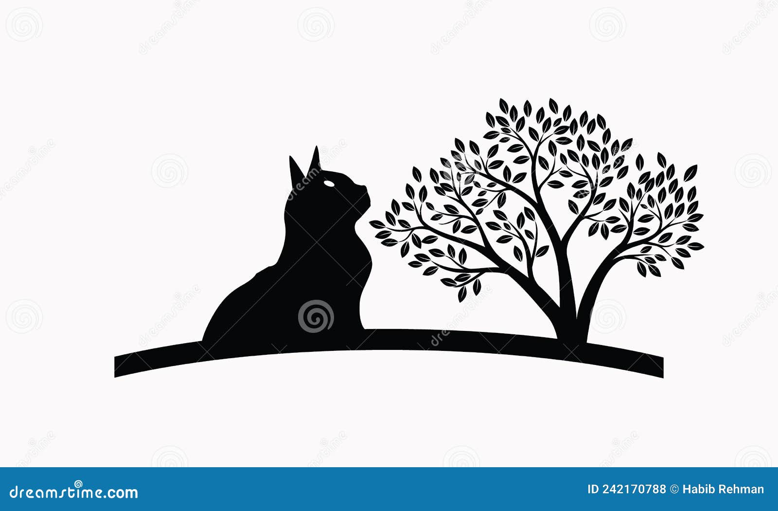 Cat Logo with Tree Logo Templates. Stock Vector - Illustration of ...